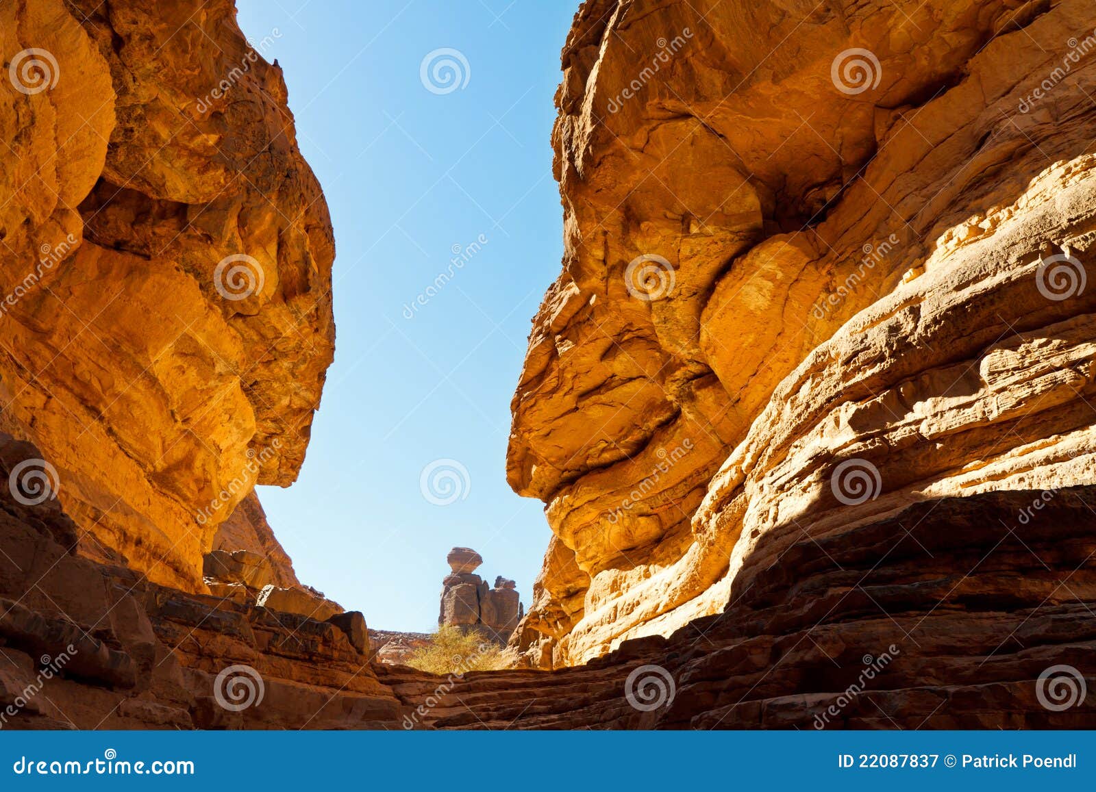 Canyon in the Akakus Mountains, Sahara, Libya Stock Image - Image of ...
