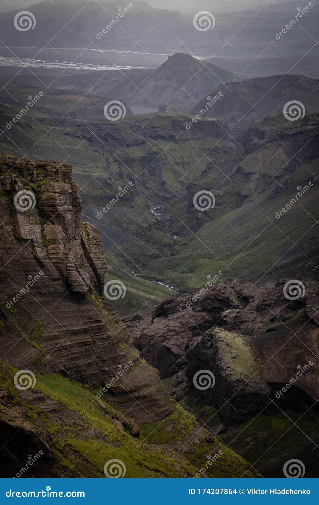 Canyon with Different Colored Layers Cliffs and Hills Stock Photo ...