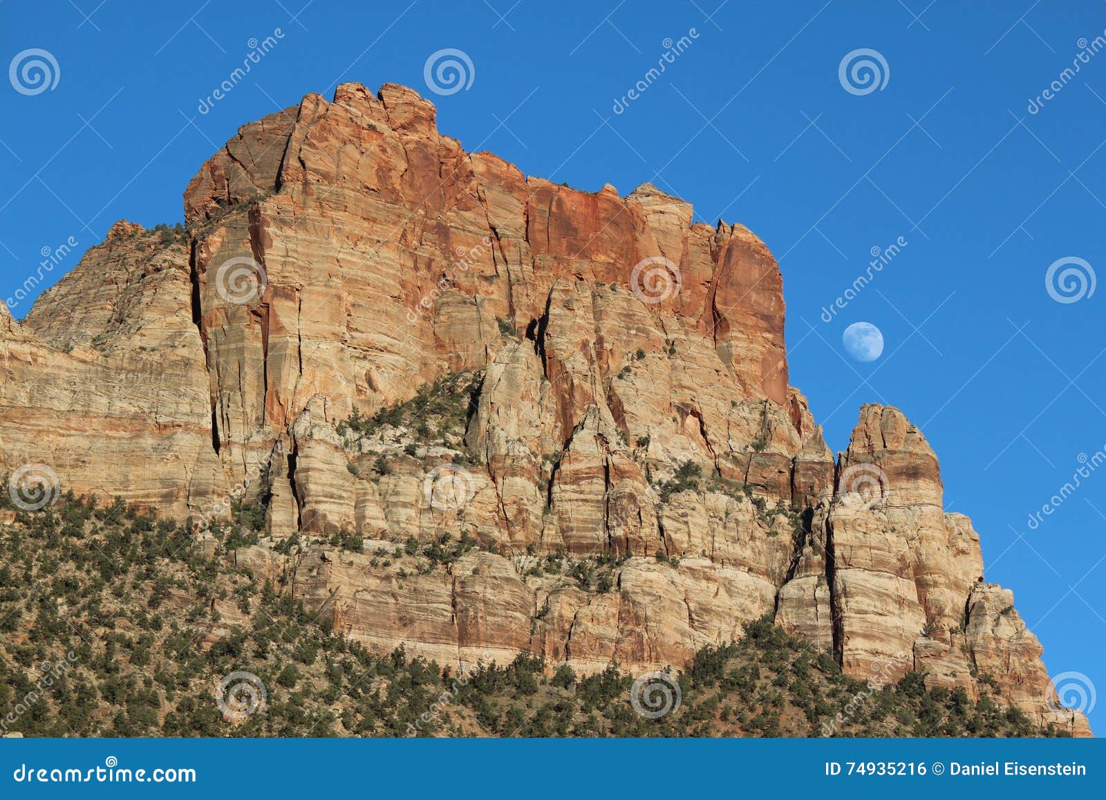 Canyon Moon, Zoomed Out stock photo. Image of moon, park - 74935216