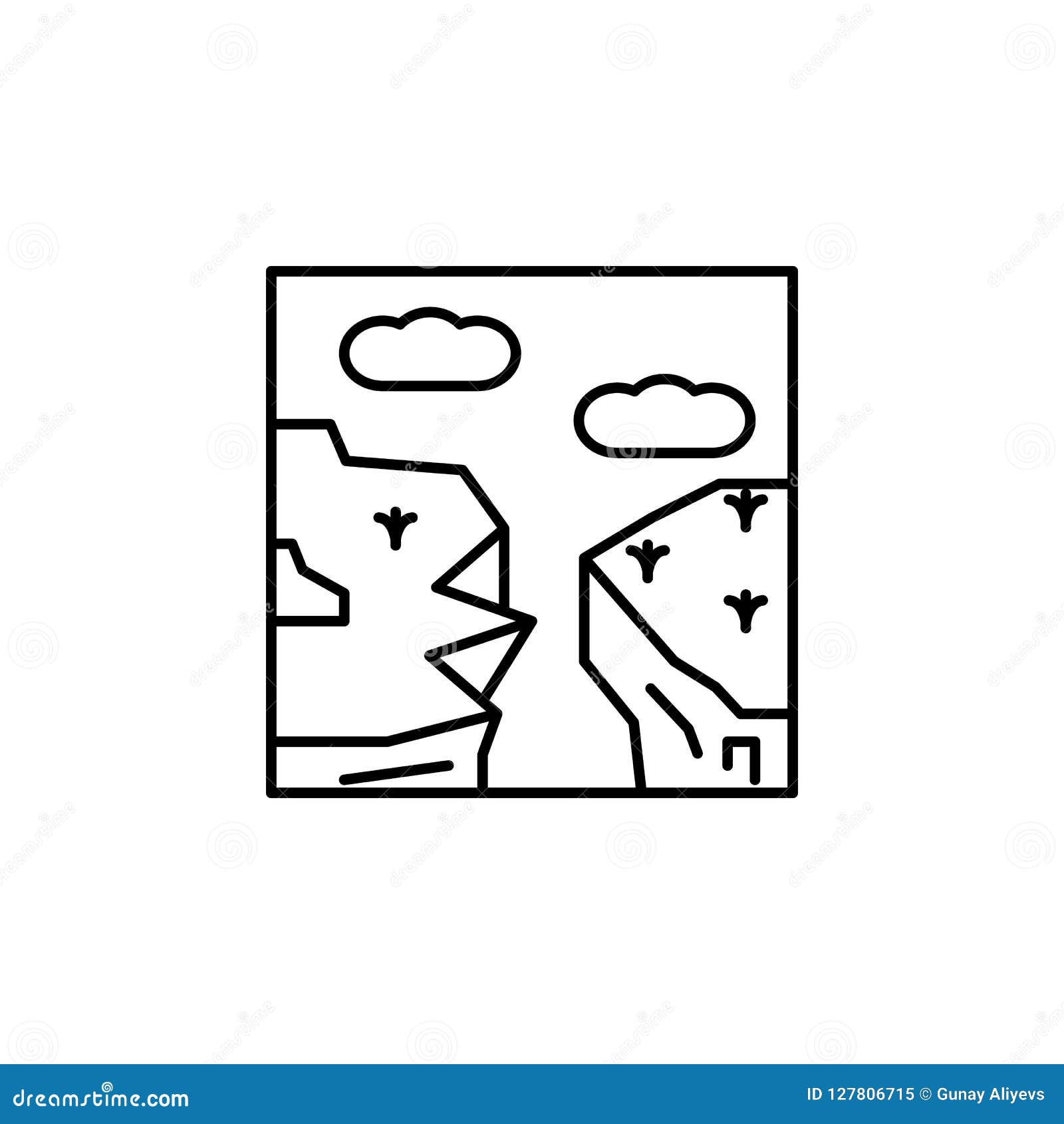 Canyon Outline Icon. Element of Landscape Outline Icon for Mobile ...