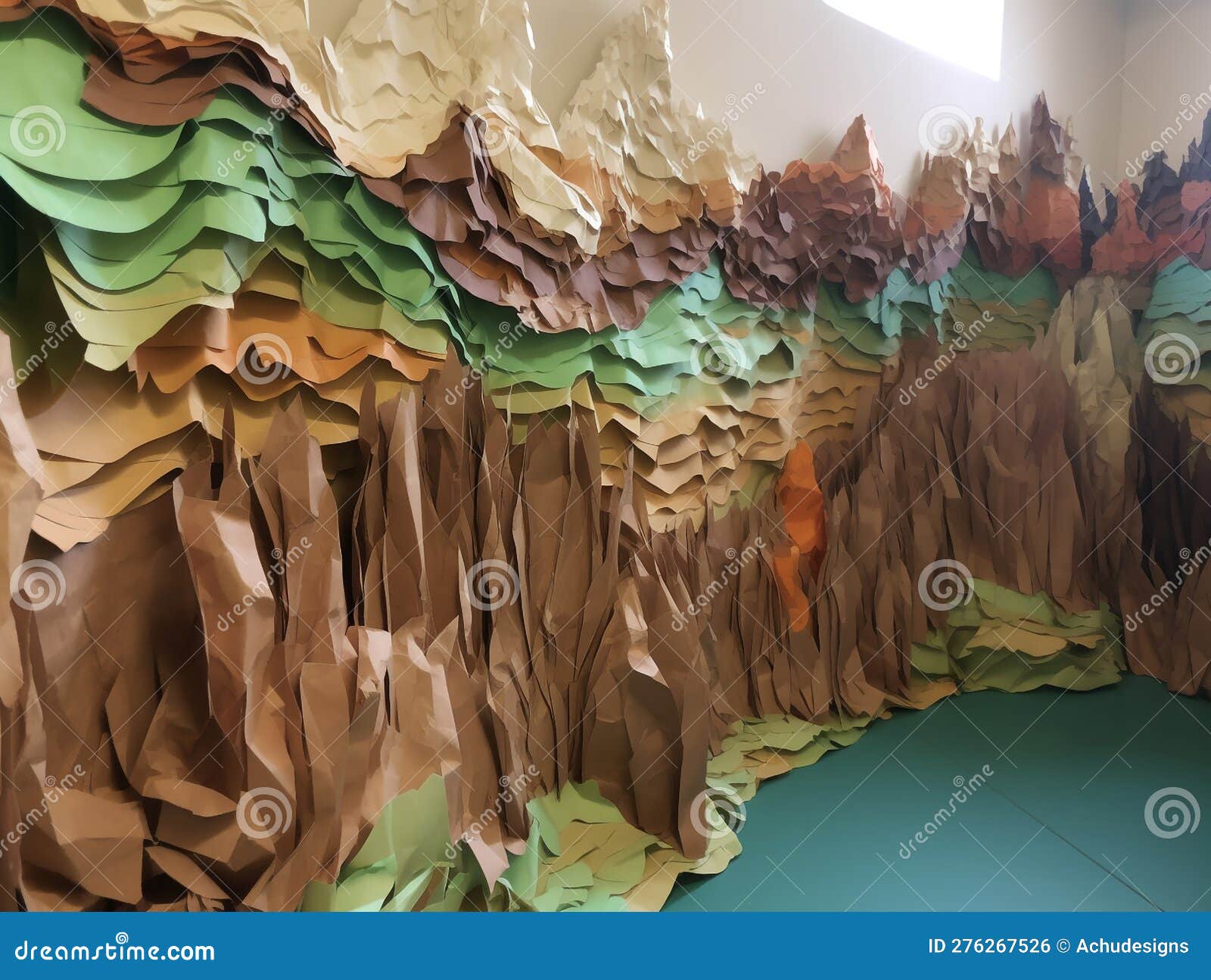 A Canyon with Torn Paper Layers for the Rocks and Cliffs Stock ...
