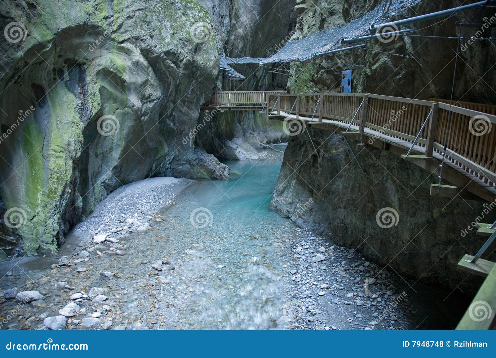 Canyon of Trient stock photo. Image of chemin, river, trento - 7948748