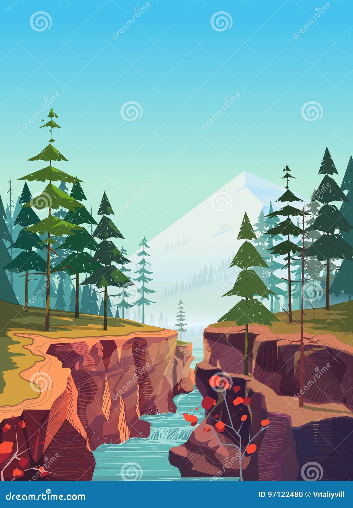 Canyon Vector Background | CartoonDealer.com #61959377