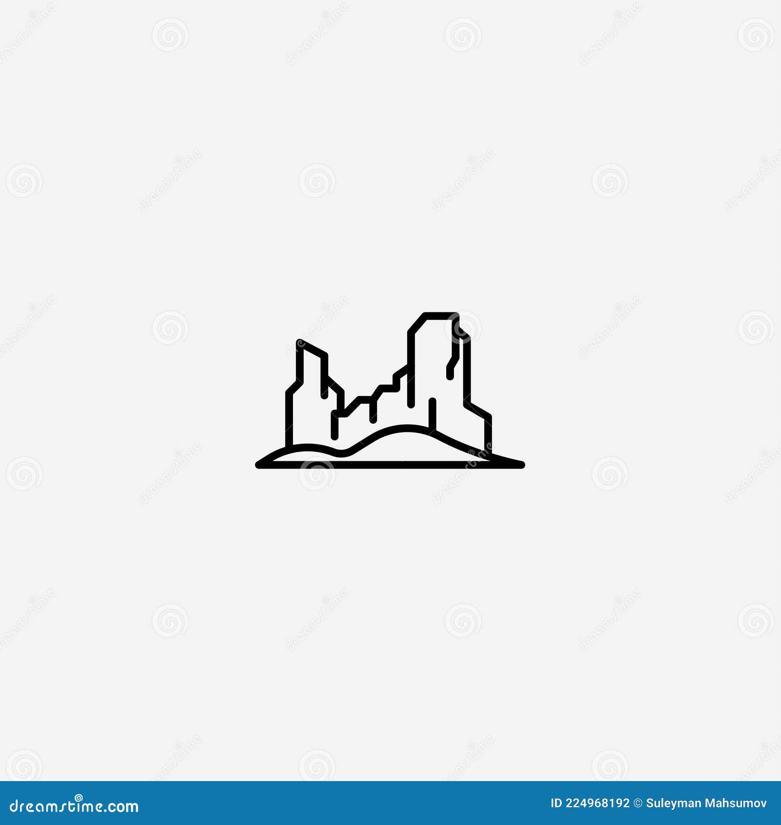 Canyon Vector Icon Sign Symbol Stock Vector - Illustration of journey ...