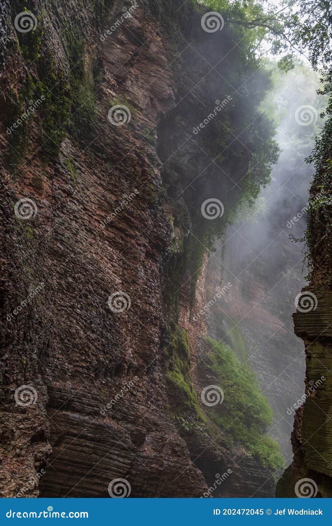 Canyon and Waterfall at Orrido Di Bellano in Italy. Stock Image - Image ...
