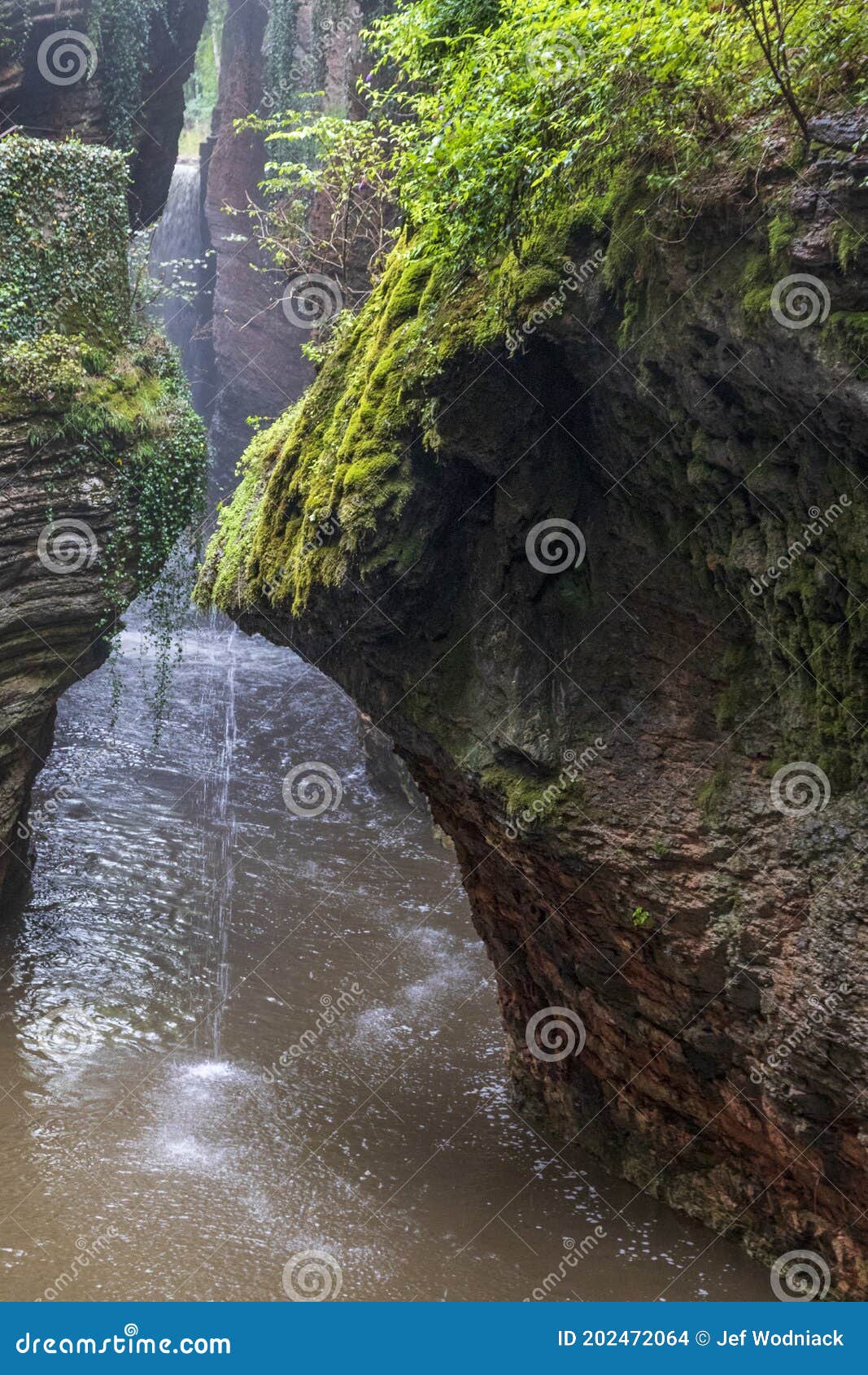 Canyon and Waterfall at Orrido Di Bellano in Italy. Stock Photo - Image ...
