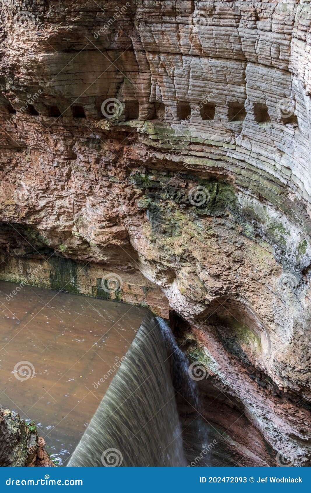 Canyon and Waterfall at Orrido Di Bellano in Italy. Stock Image - Image ...
