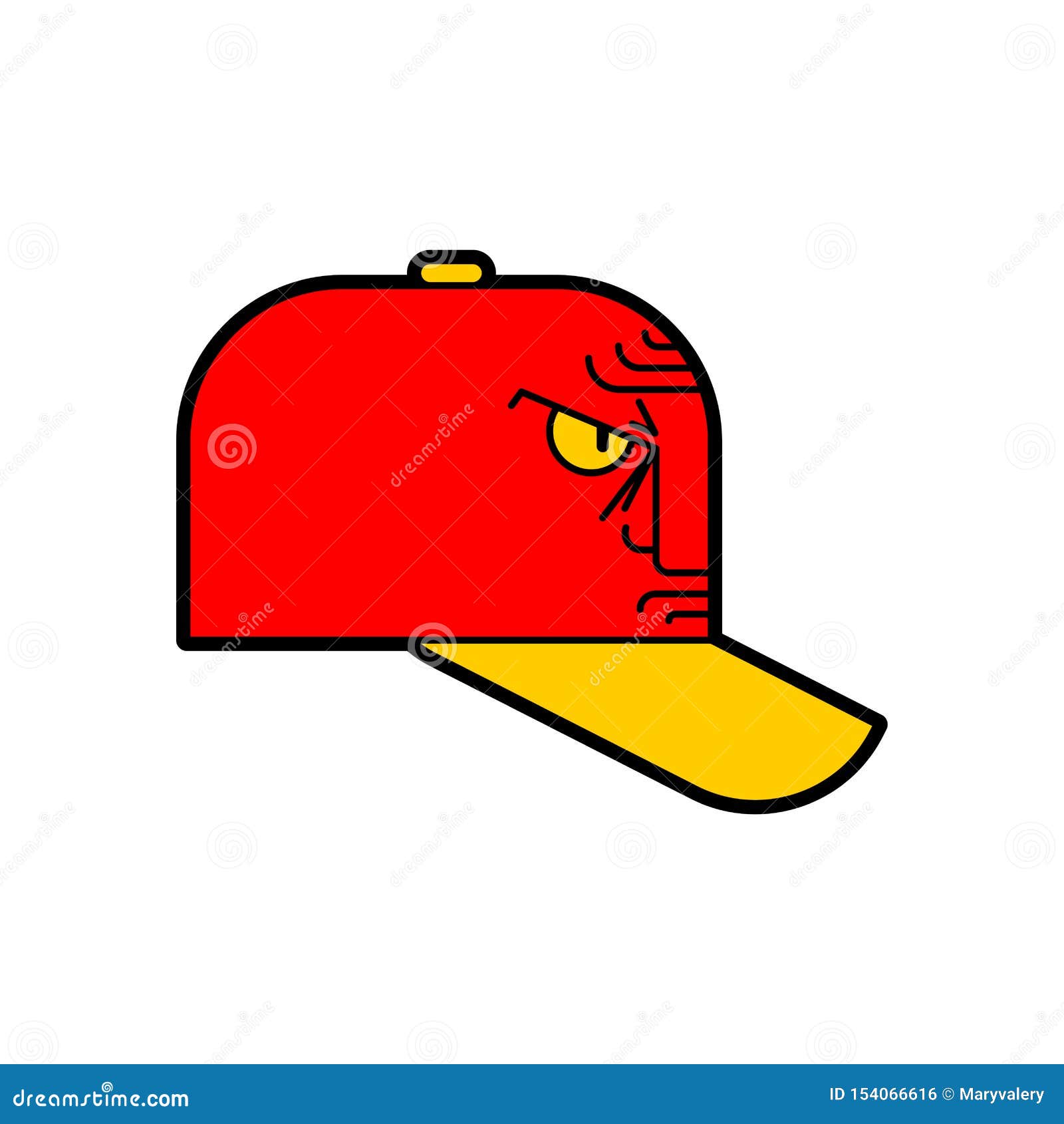Cap Angry. Evil Baseball Cap Stock Vector - Illustration of eyes, icon ...