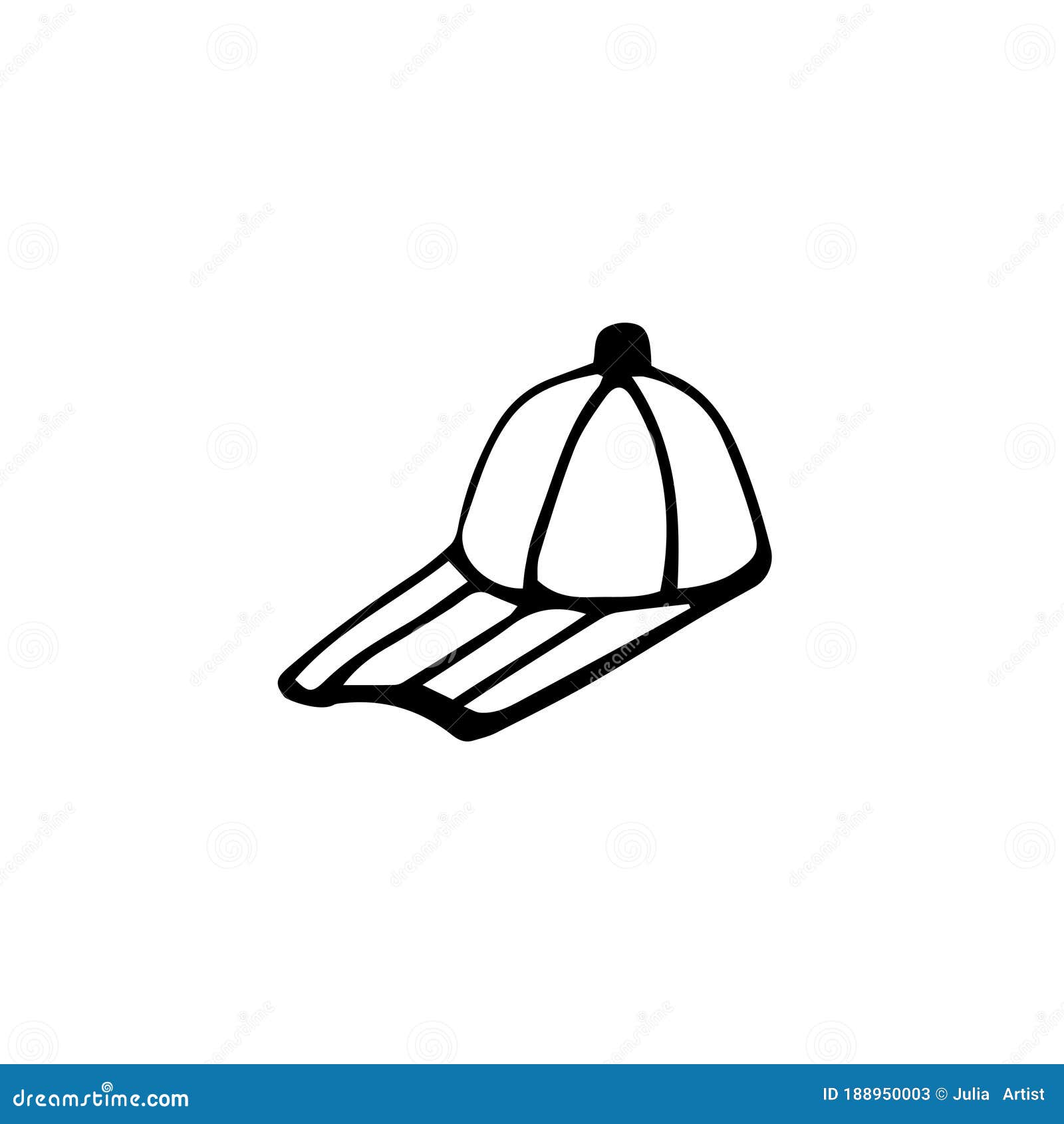 Cap black doodle stock vector. Illustration of black - 188950003