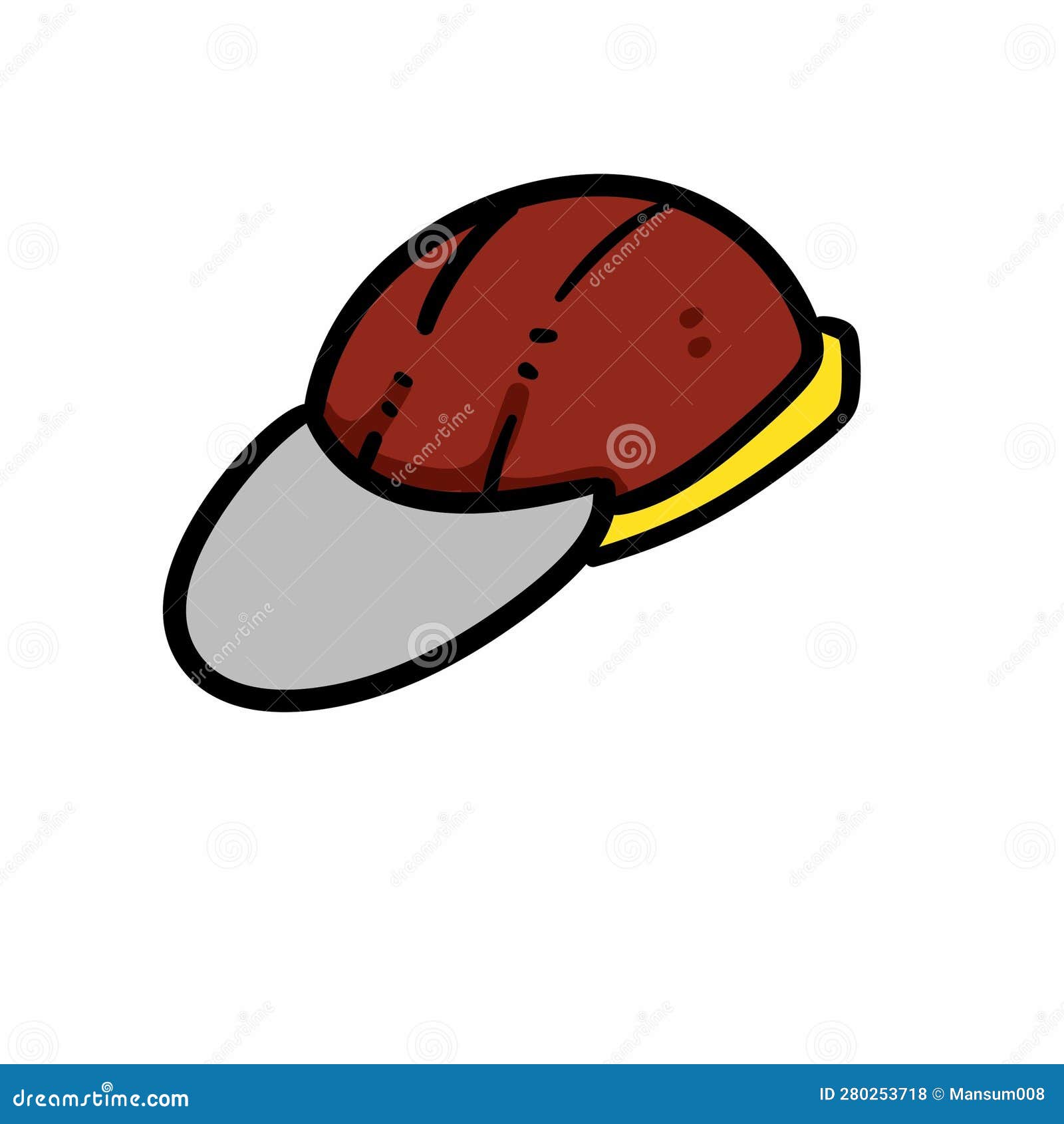 Cap Cartoon on White Background Stock Illustration - Illustration of ...