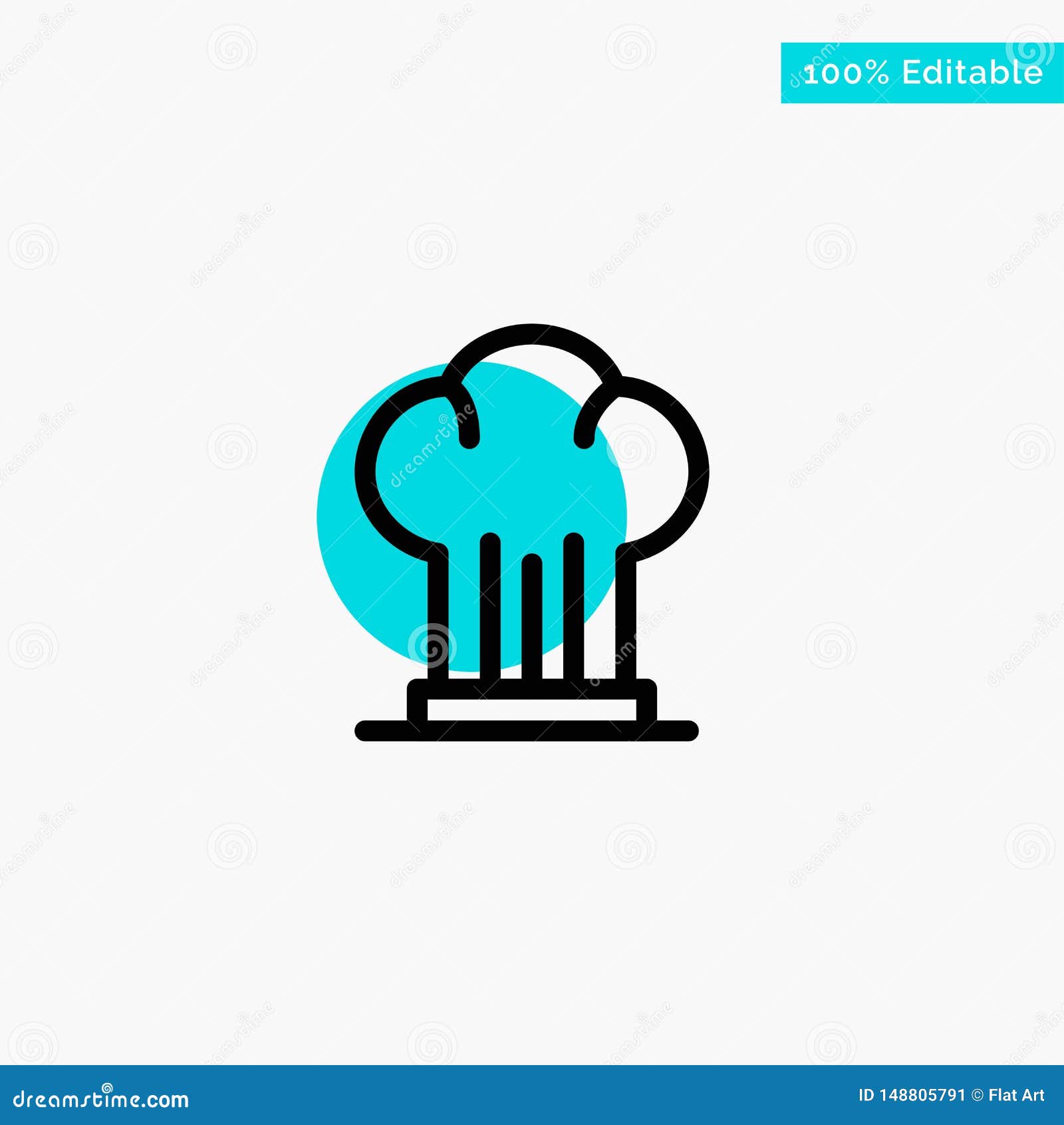 Cap, Chef, Cooker, Hat, Restaurant Turquoise Highlight Circle Point ...