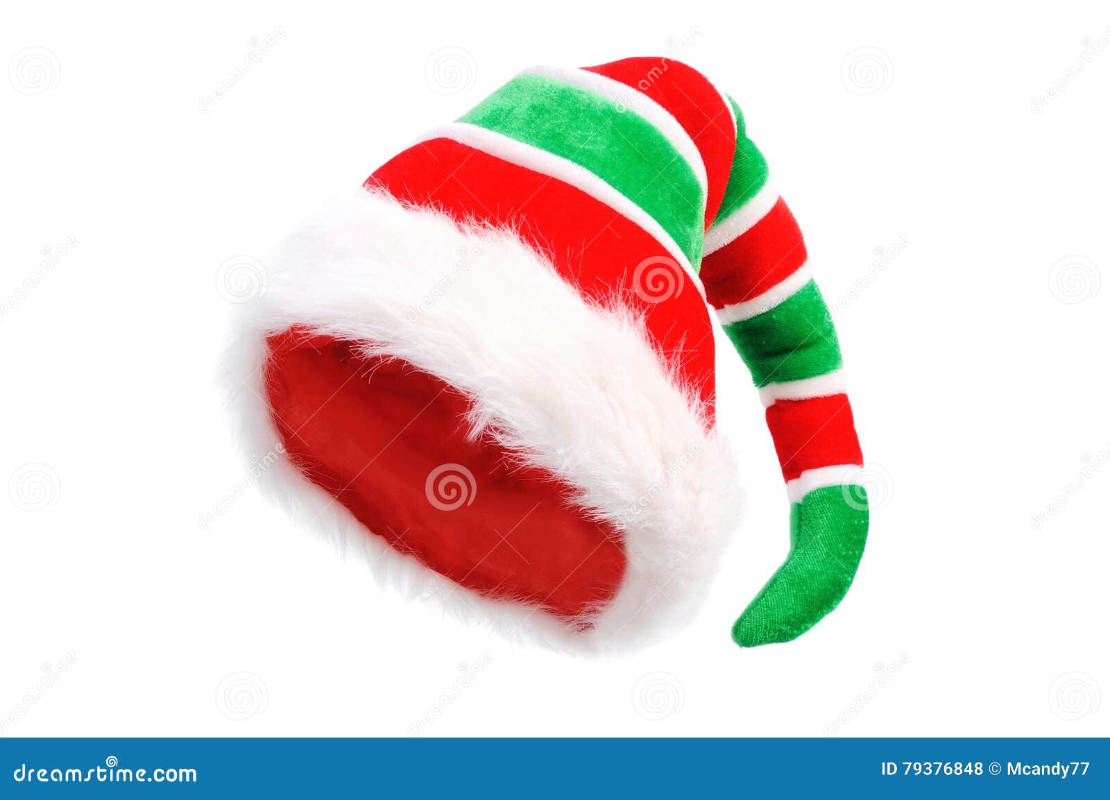 Cap of the Christmas Elf. Over White Stock Photo - Image of receive ...