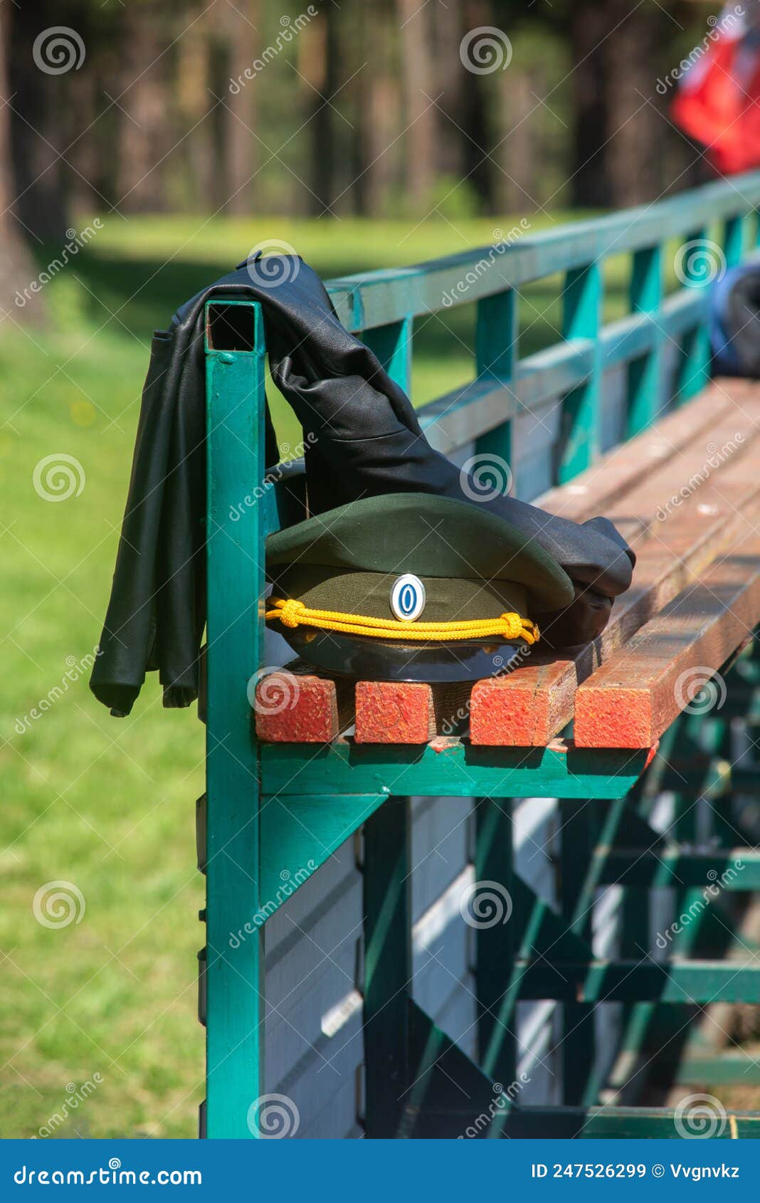 The Cap of the Cossack Army Lying on the Bench Stock Image - Image of ...