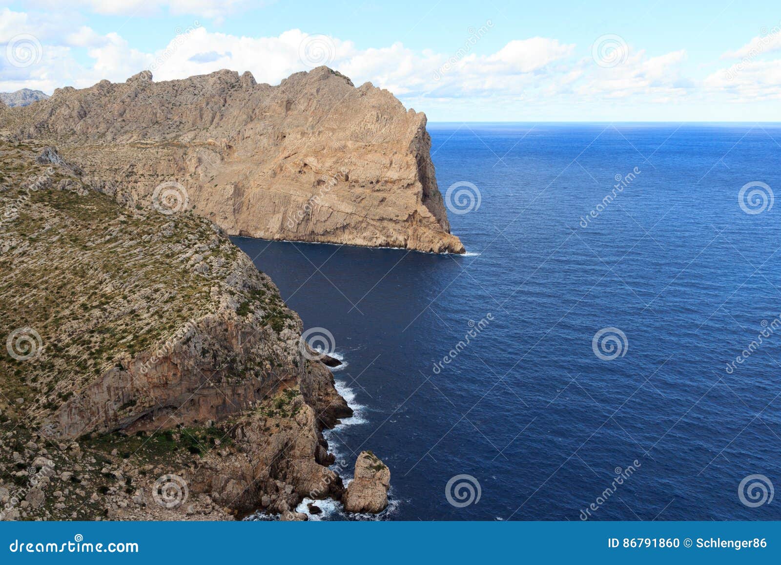 Cap De Formentor Cliff Coast and Mediterranean Sea, Majorca Stock Photo ...