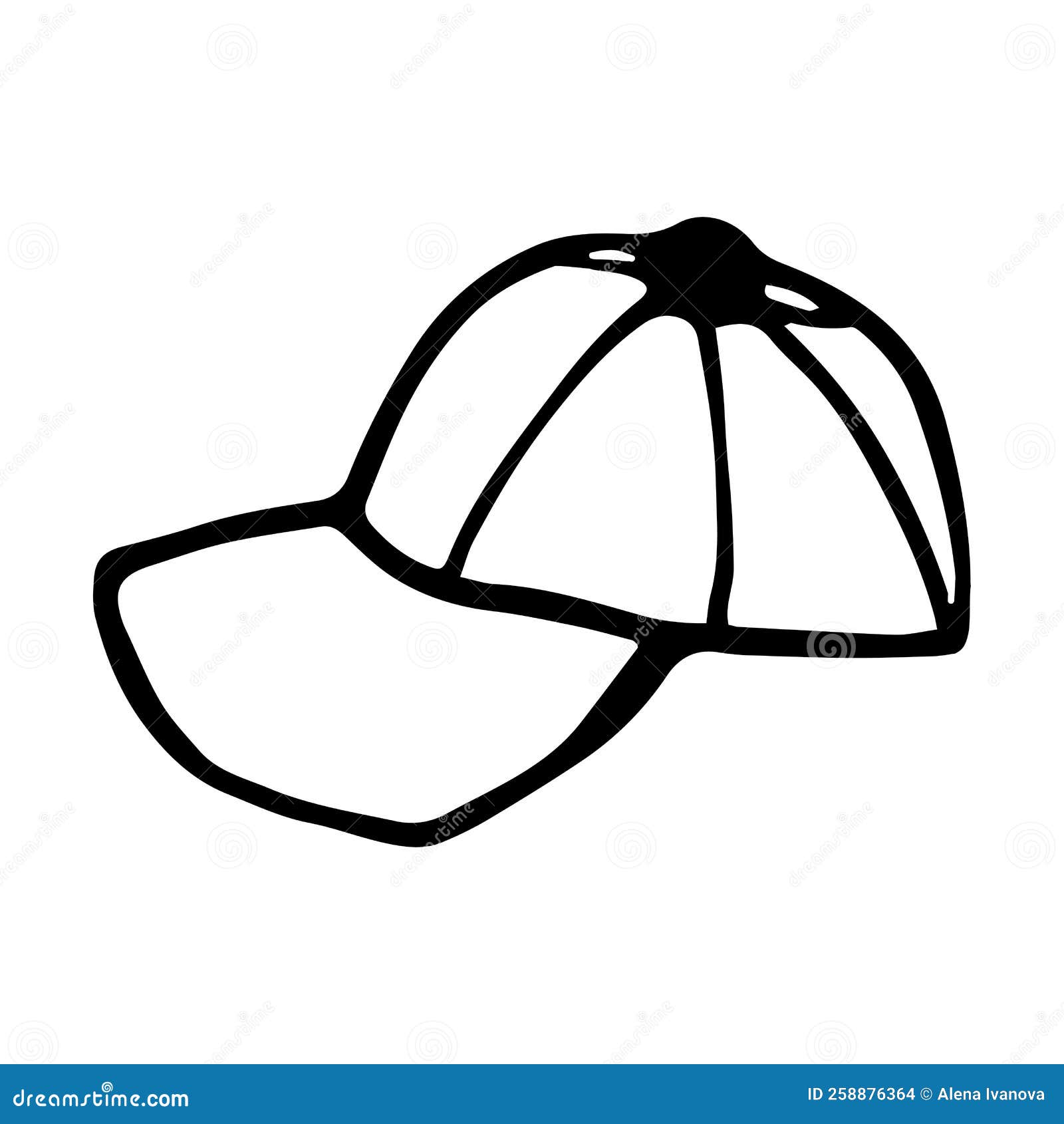 Cap Doodle Style Vector Illustration Isolated on White Stock Vector ...