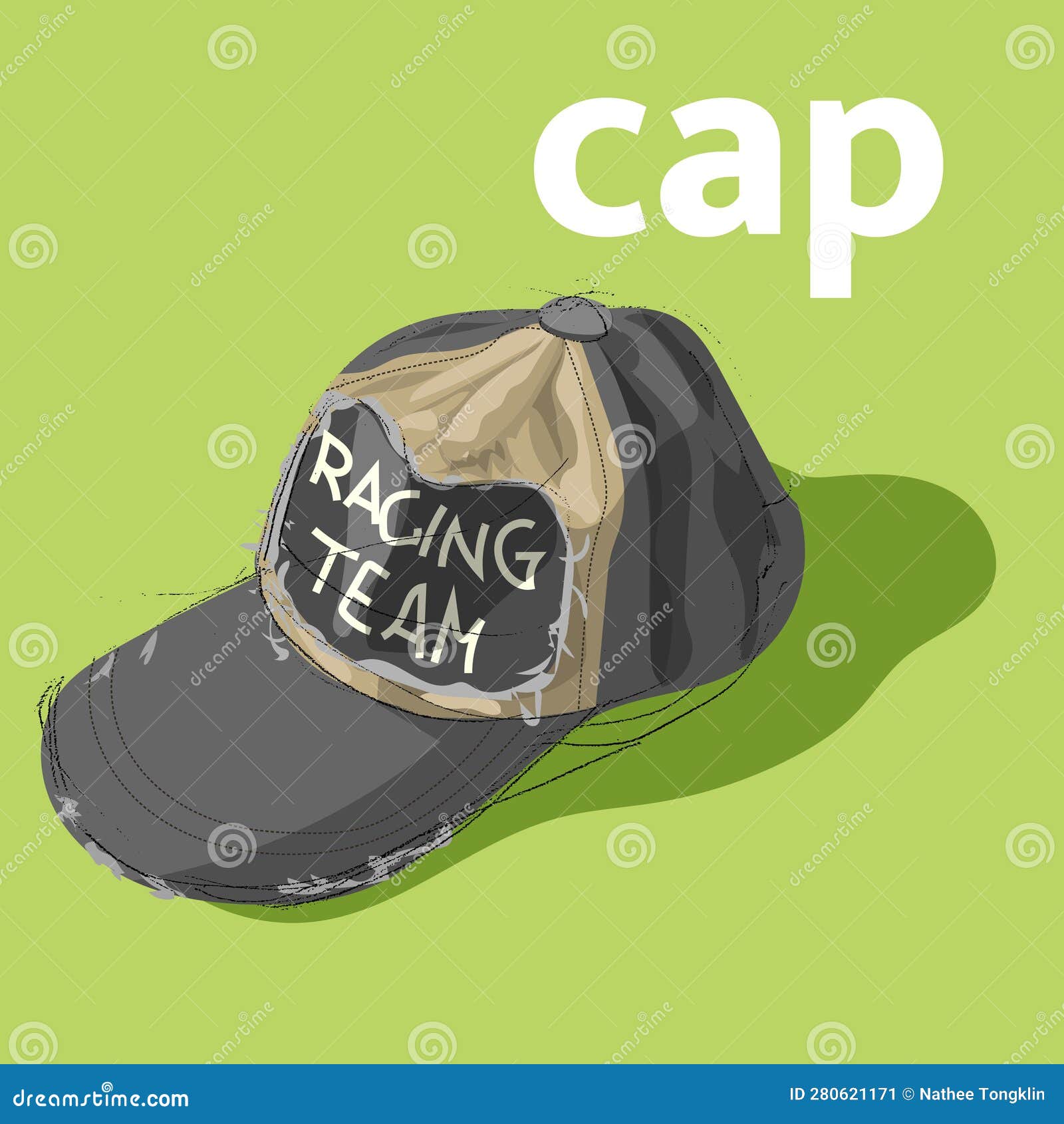 Cap Racing Team Drawing Sketch Stock Illustration - Illustration of ...