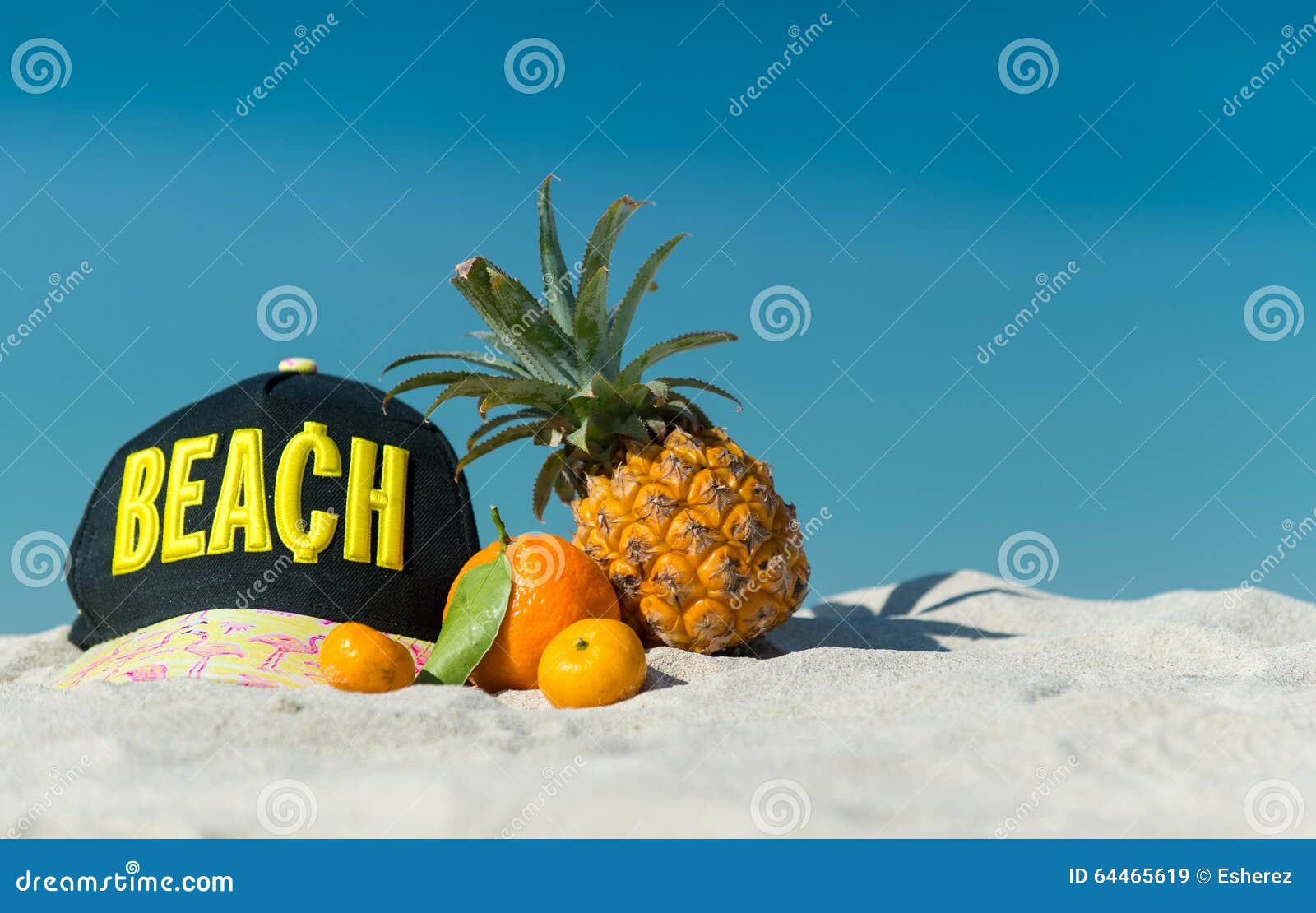 Cap and Fruit on a Tropical Beach Stock Image - Image of food, fresh ...