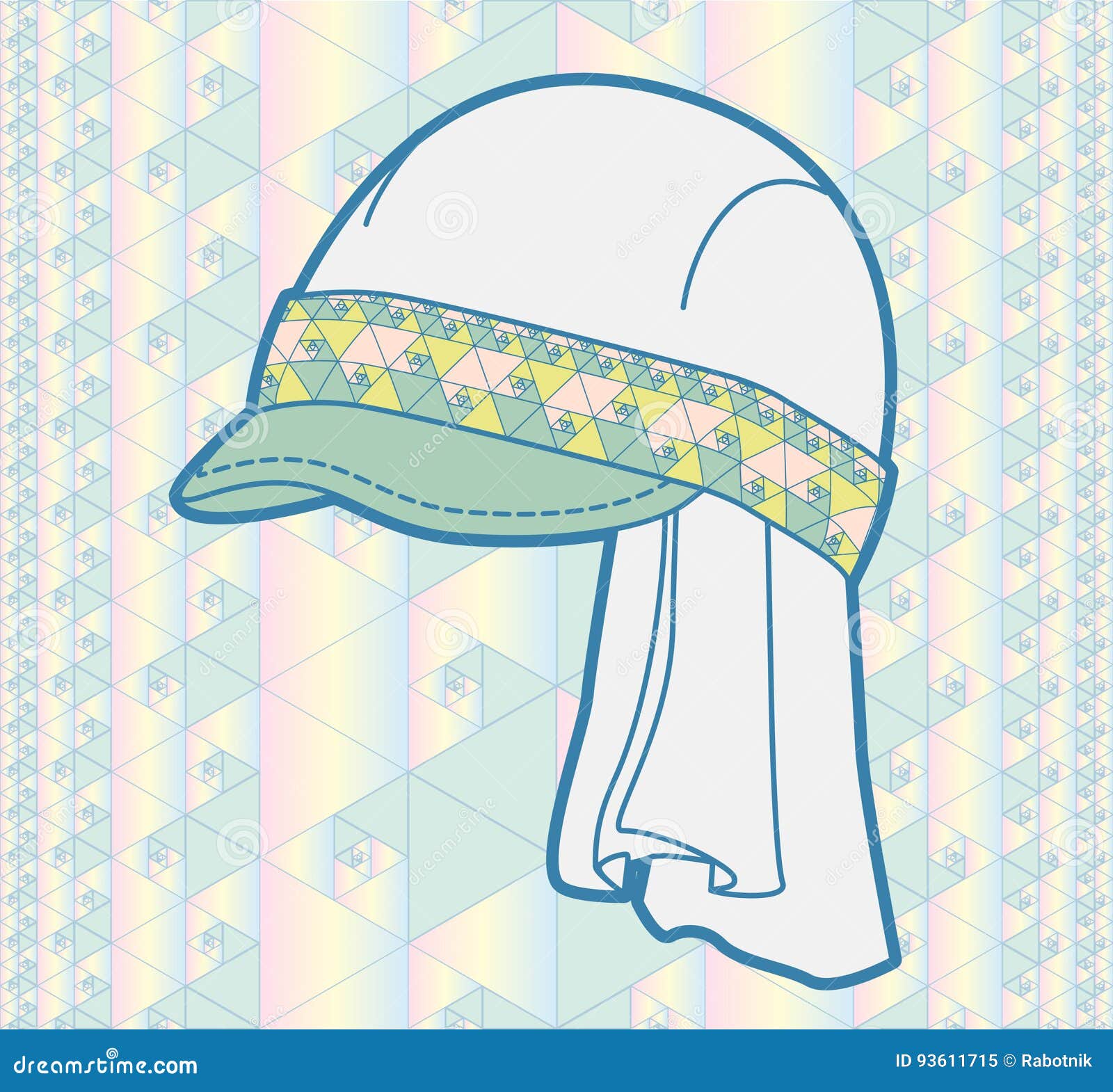 Cap with geometric pattern stock vector. Illustration of design - 93611715