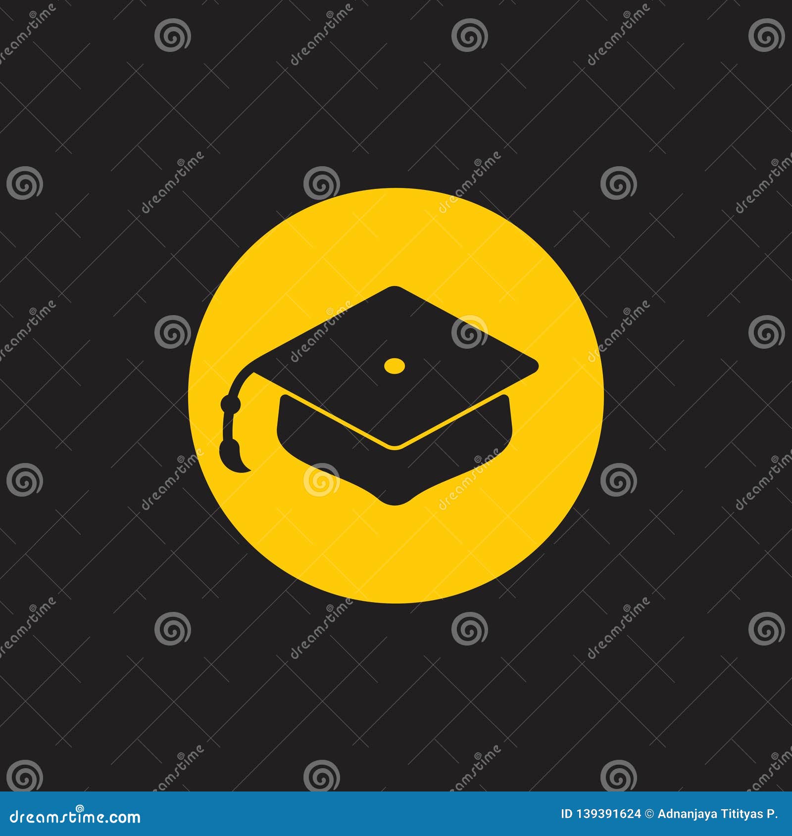 Cap Graduate Circle Logo Vector Stock Vector - Illustration of ...