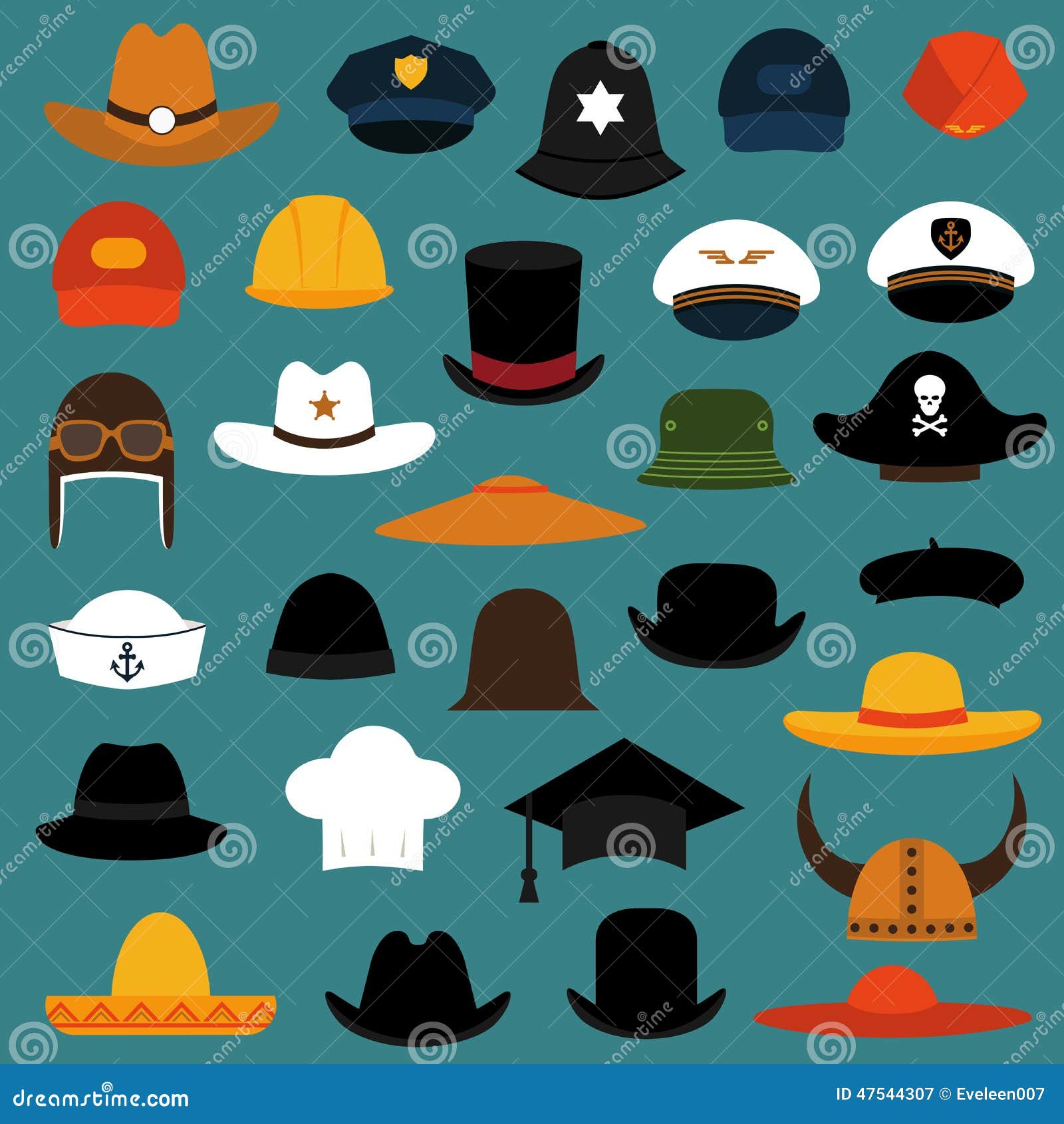 Cap and hat icons stock vector. Illustration of clothing - 47544307