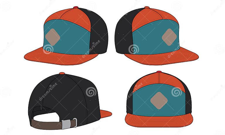 Cap Hat Template Vector Adjustable Fitted Strap Stock Vector ...