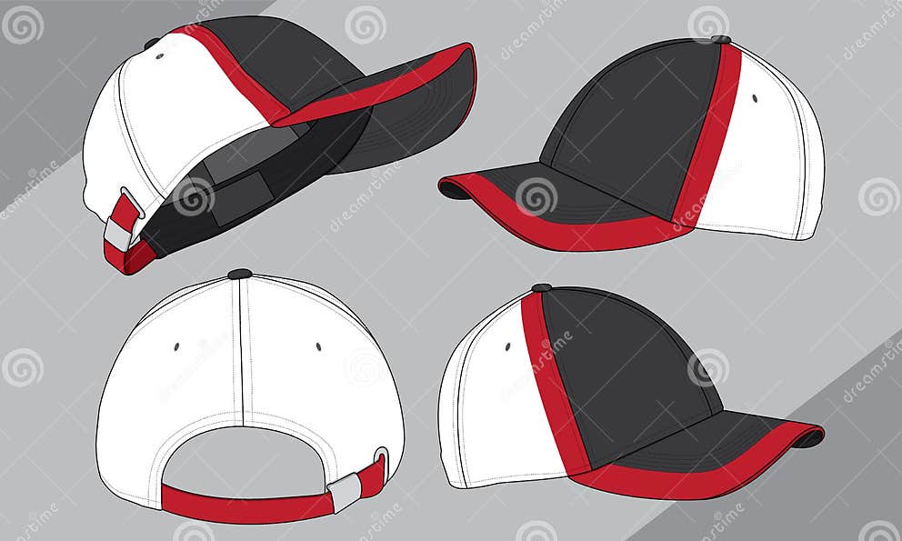 Cap Hat Template Vector Adjustable Fitted Strap Stock Vector ...