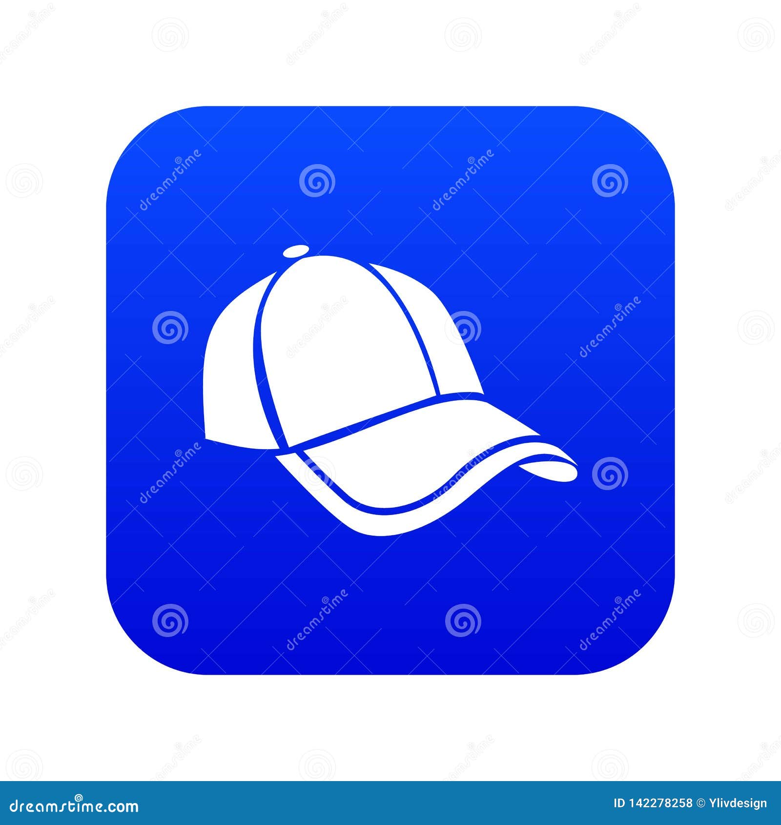 Cap icon blue vector stock vector. Illustration of object - 142278258