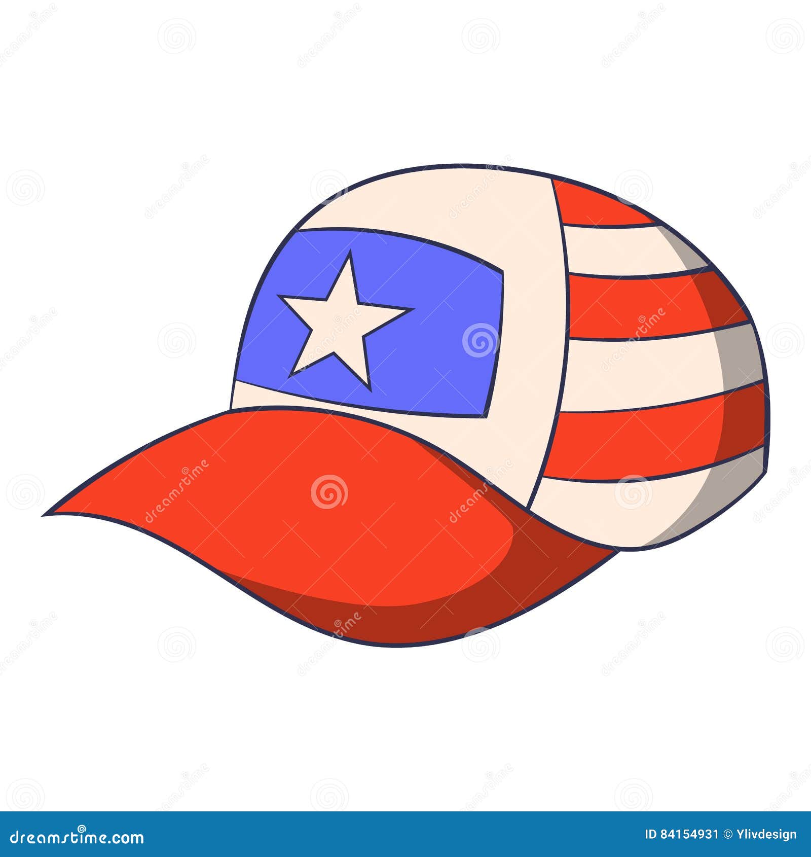 Cap icon, cartoon style stock vector. Illustration of clothes - 84154931