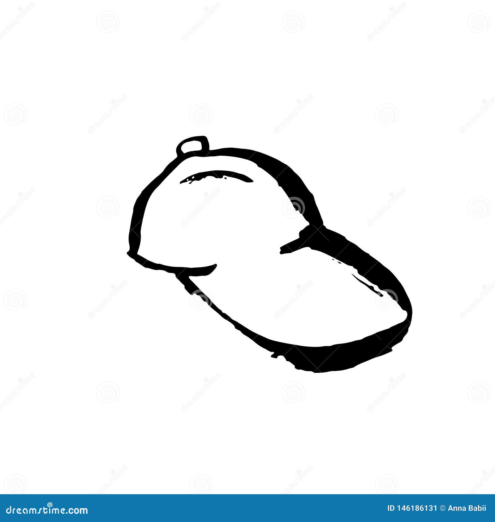 Cap Icon. Dry Brush Vector Illustration. Stock Vector - Illustration of ...