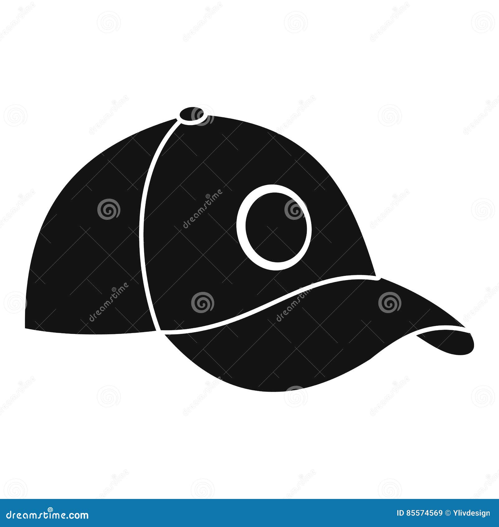 Cap icon, simple style stock vector. Illustration of seam - 85574569