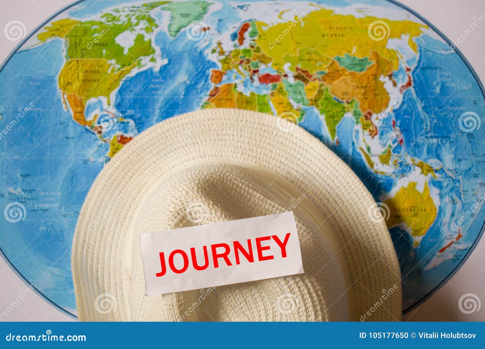 The Cap Lies on the Travel Map. Stock Photo - Image of cover, ocean ...