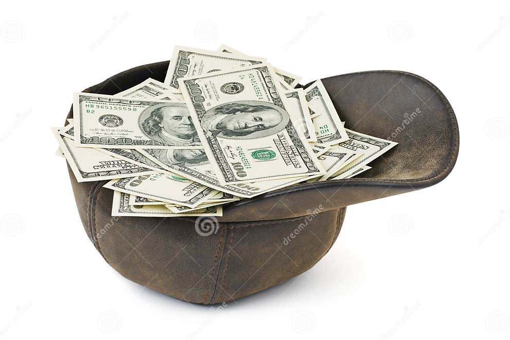 Cap with money stock image. Image of misery, concept - 11439319