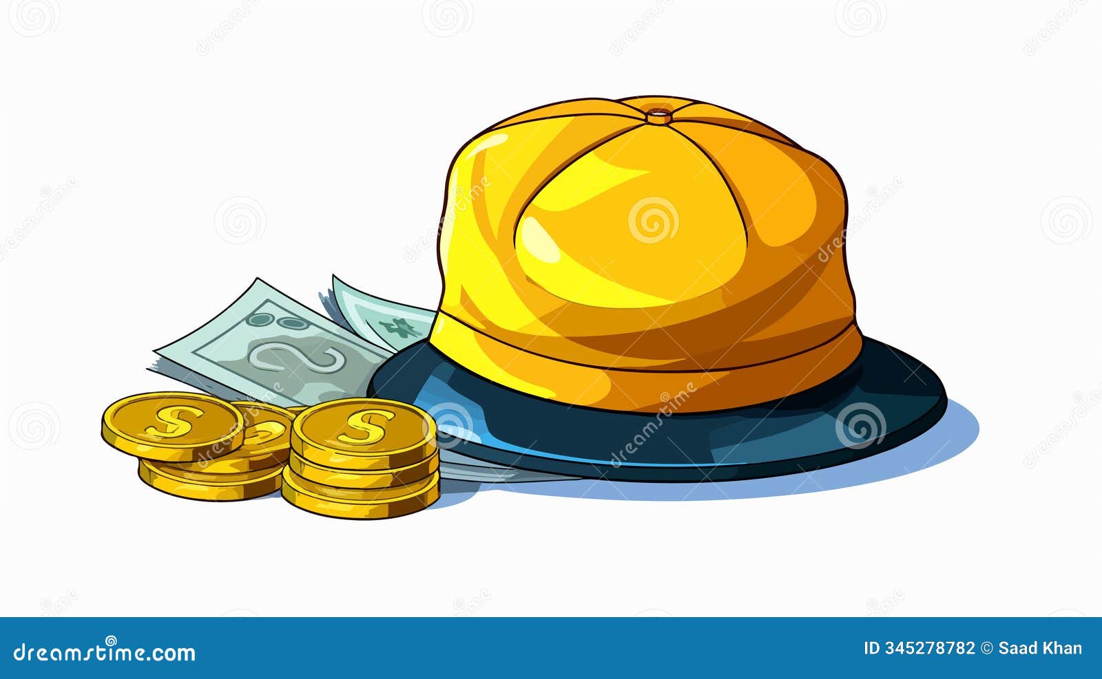 Cap and Money Symbol Design Stock Illustration - Illustration of dollar ...