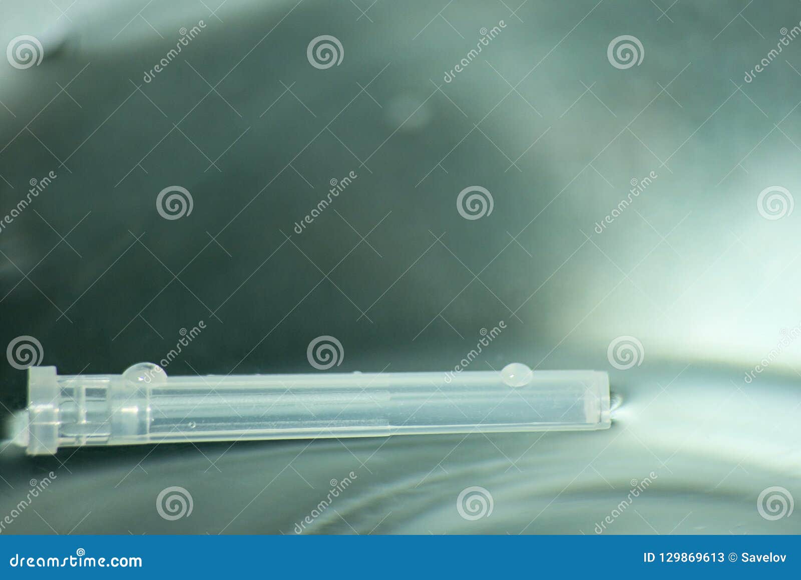 Cap from the Needle of the Syringe in the Water Stock Image - Image of ...