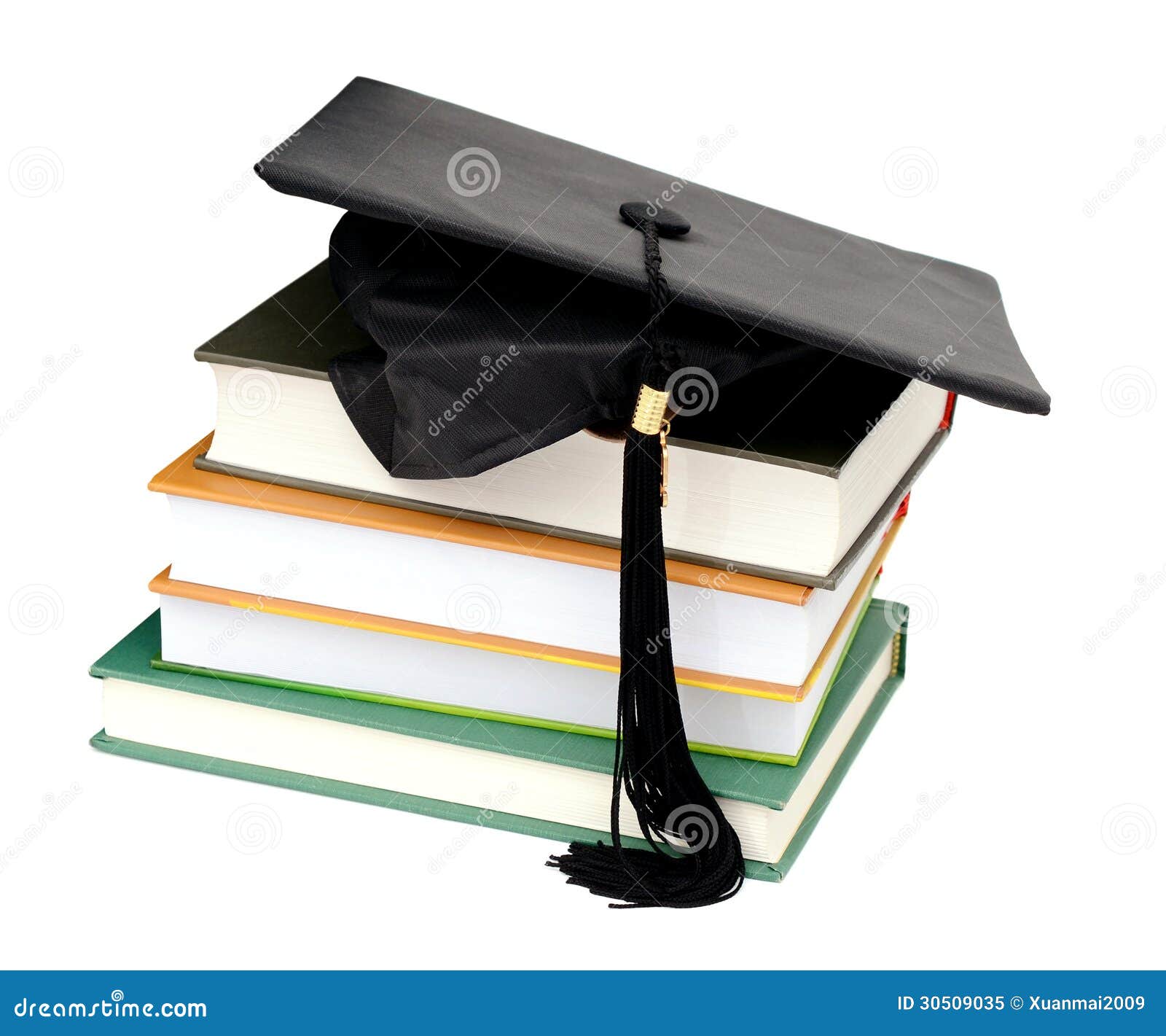 Cap over pile of books stock image. Image of college - 30509035