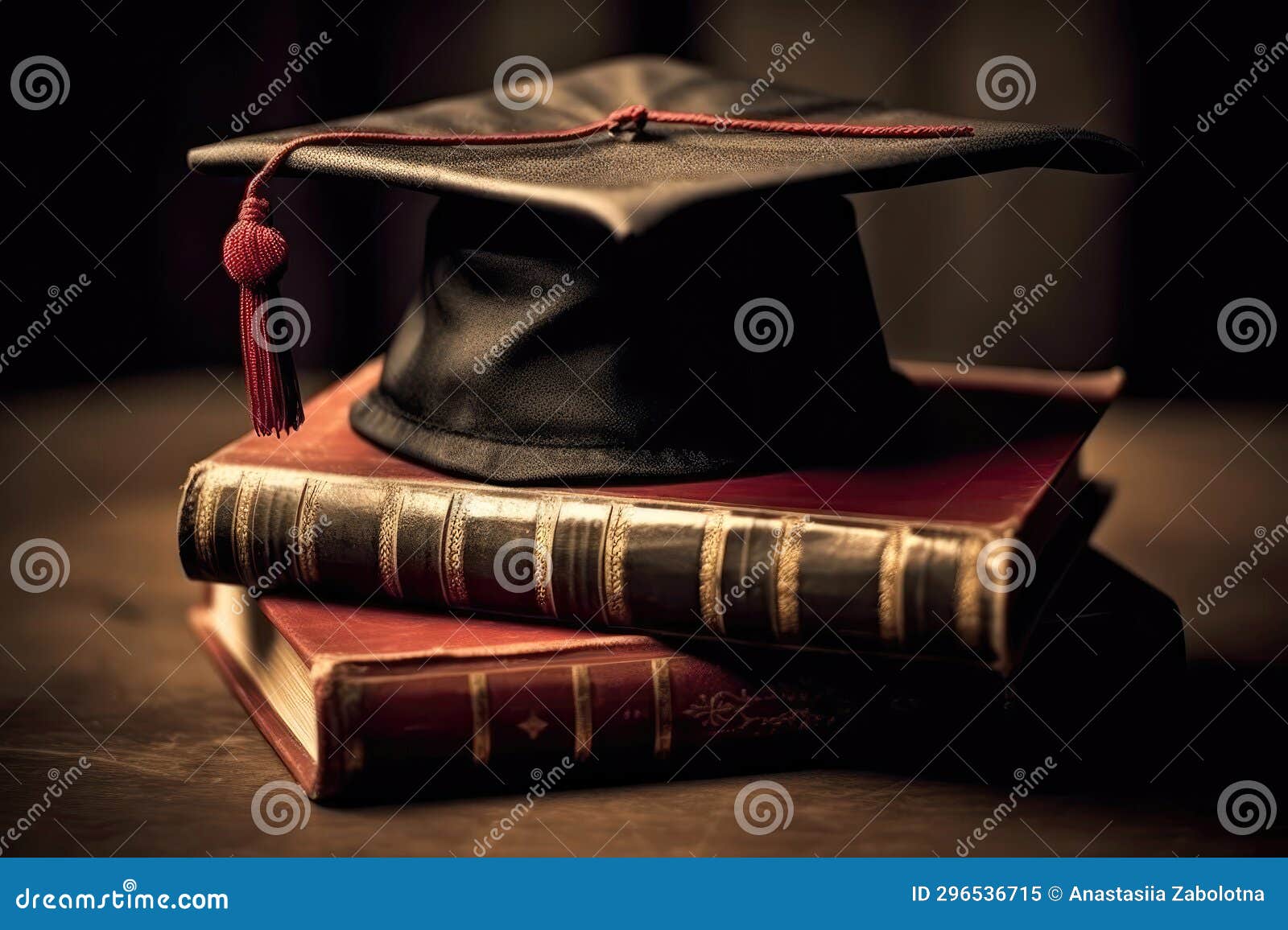 Cap Resting on Open Book, Symbolizing Knowledge. Generative AI Stock ...