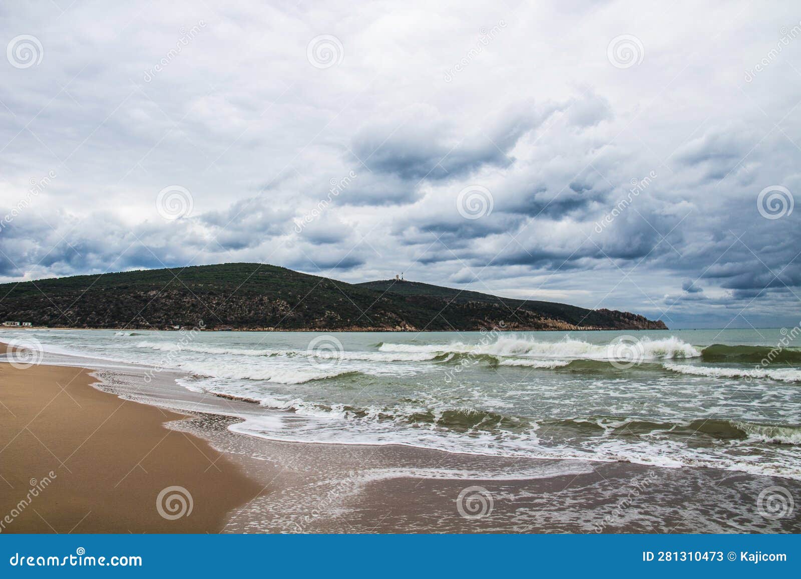 Cap Serrat Beach, Facing the Green Mountain in Bizerte, Tunisia Stock ...