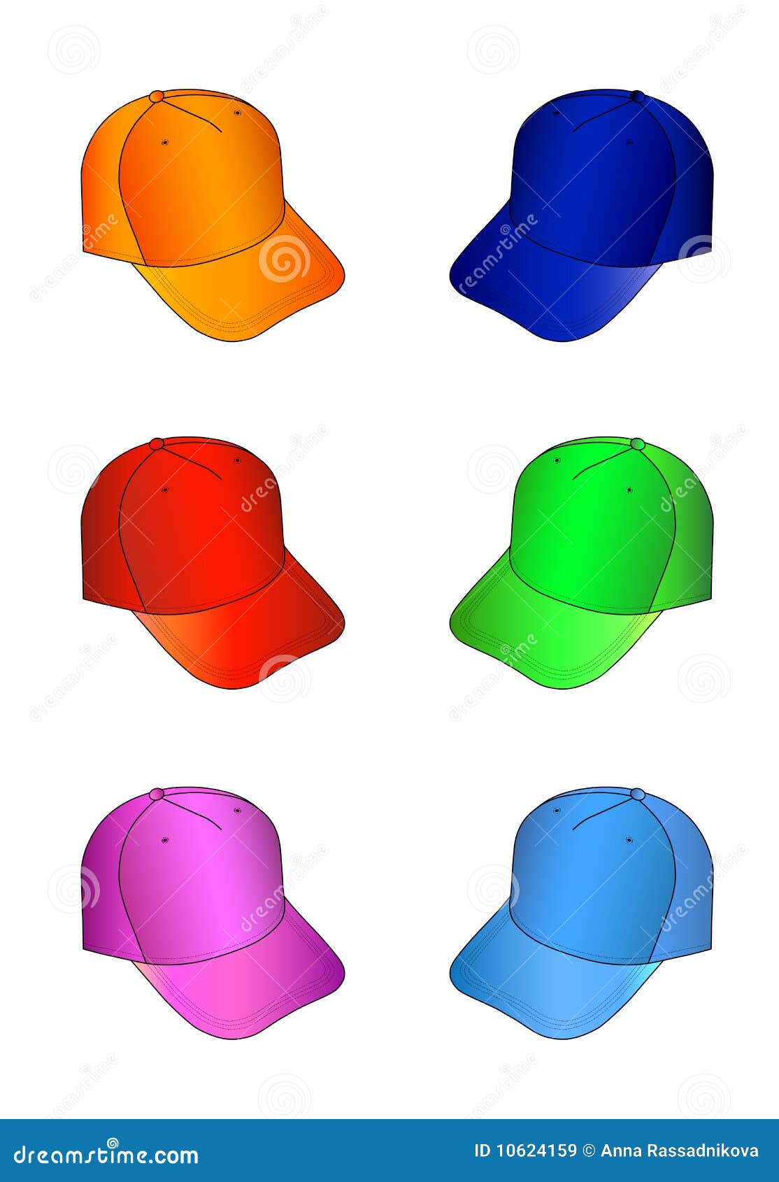Cap set stock vector. Illustration of color, template - 10624159