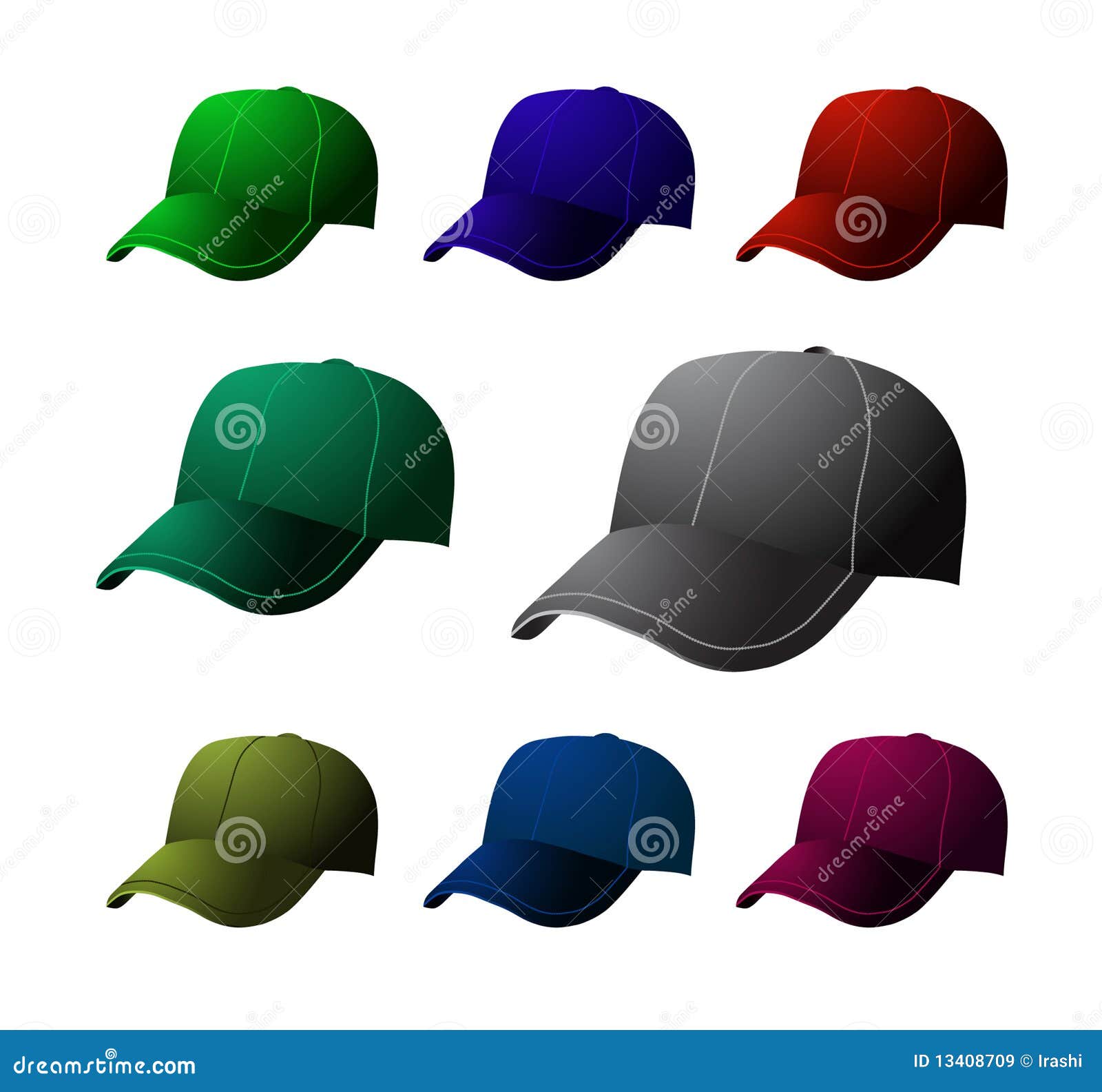 Cap set stock vector. Illustration of cloth, player, blank - 13408709