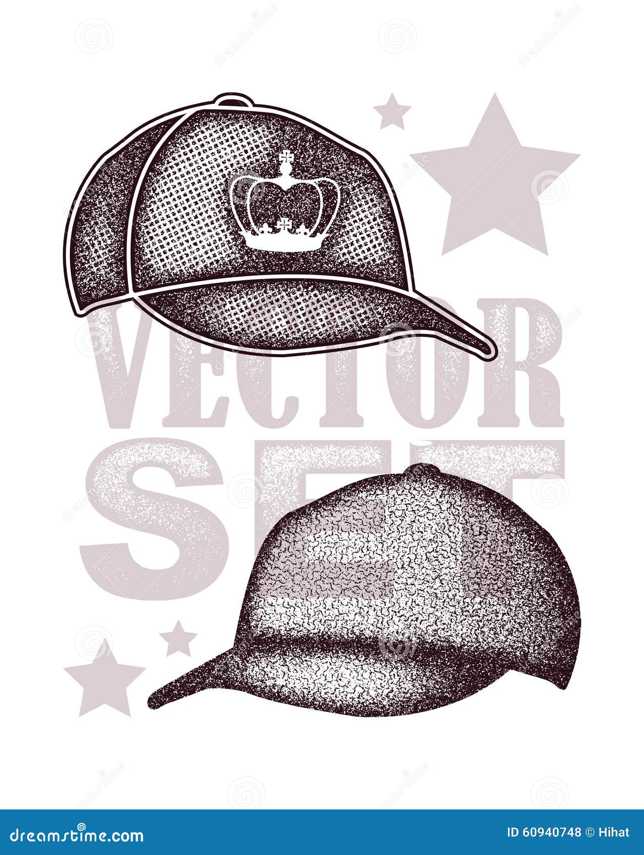 Cap set on white stock vector. Illustration of vector - 60940748