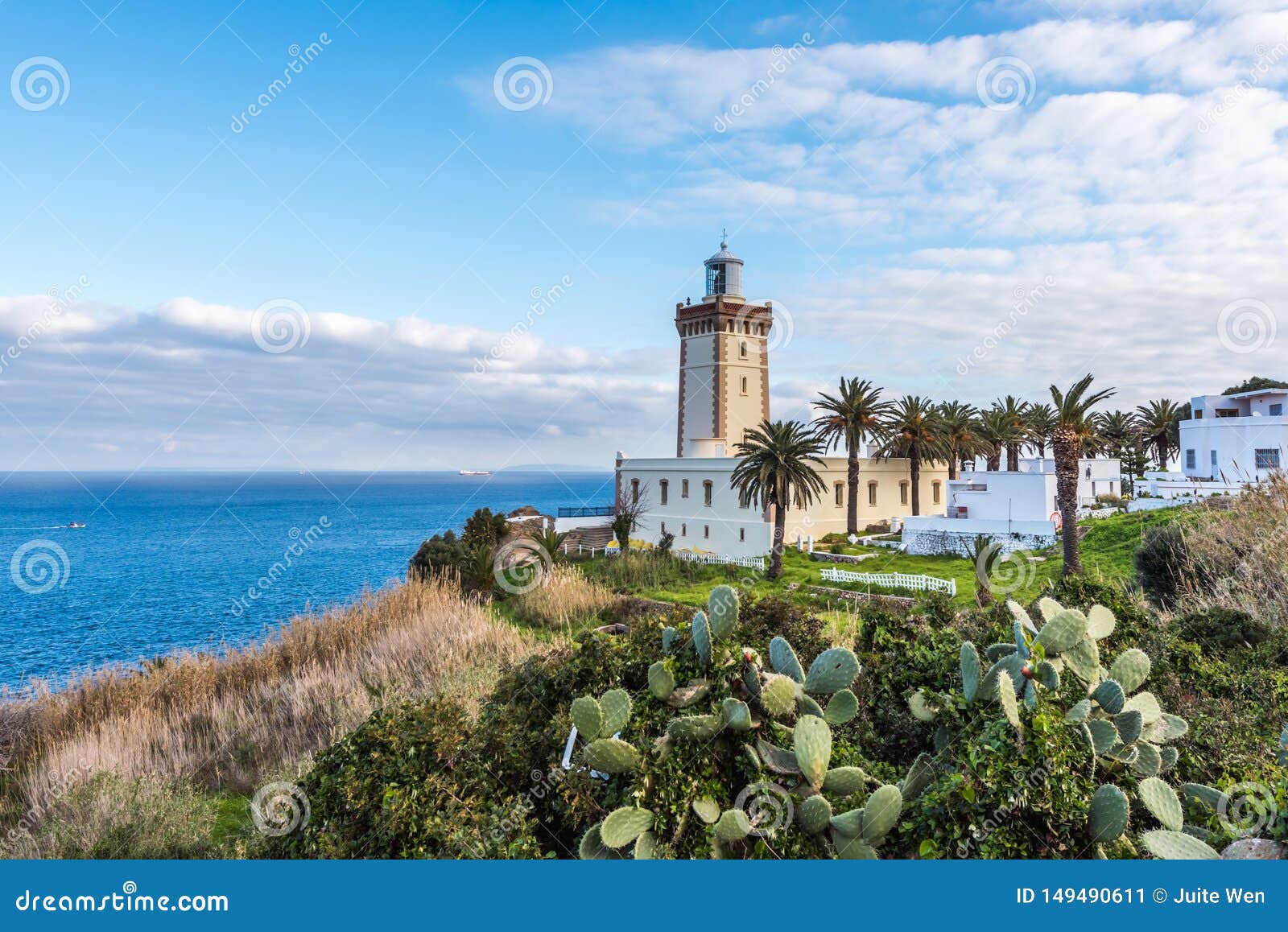 Lighthouse at the Cape Spartel in Tangier, Morocco Stock Image - Image ...