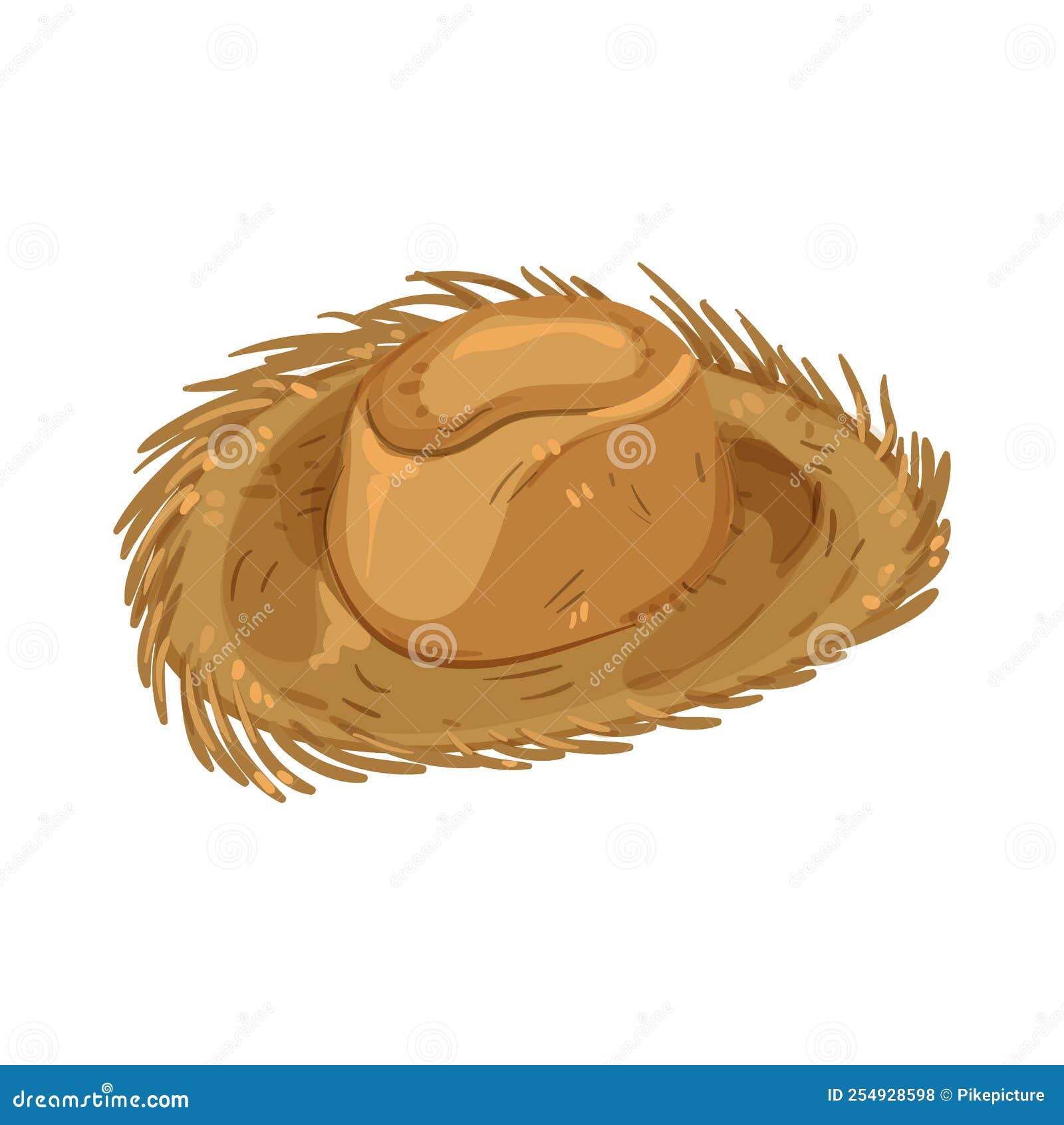 Cap Straw Hat Cartoon Vector Illustration Stock Vector - Illustration ...
