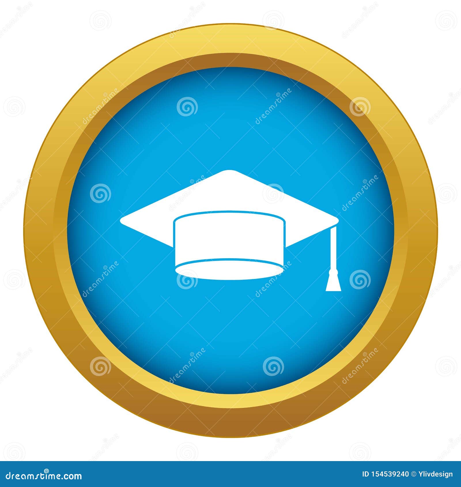 Cap Student Icon Blue Vector Isolated Stock Vector - Illustration of ...