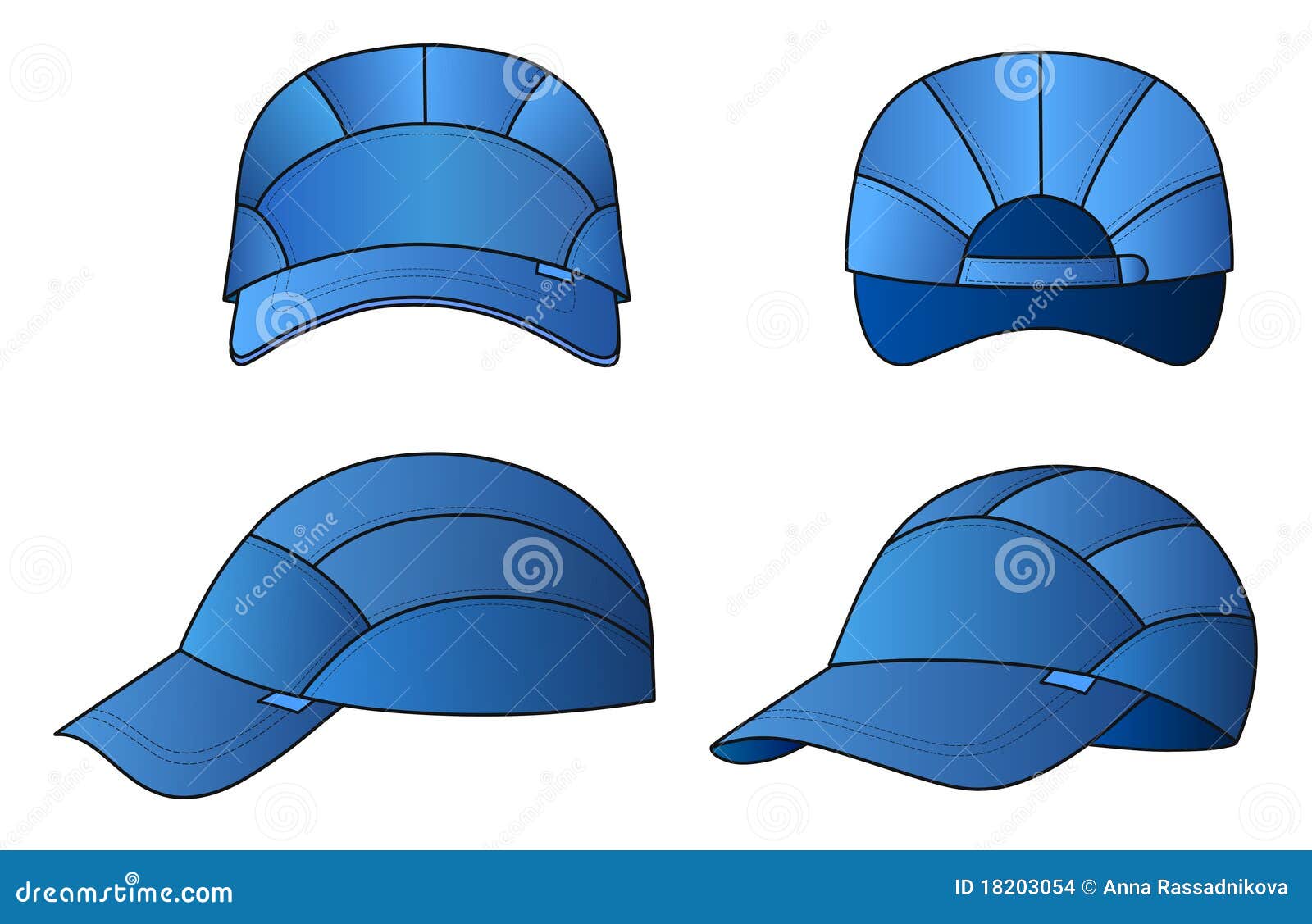 Cap template stock vector. Illustration of blue, wear - 18203054