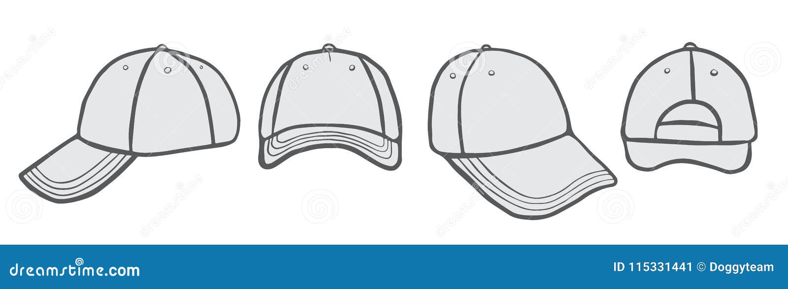 Cap Vector Template stock vector. Illustration of grey - 115331441