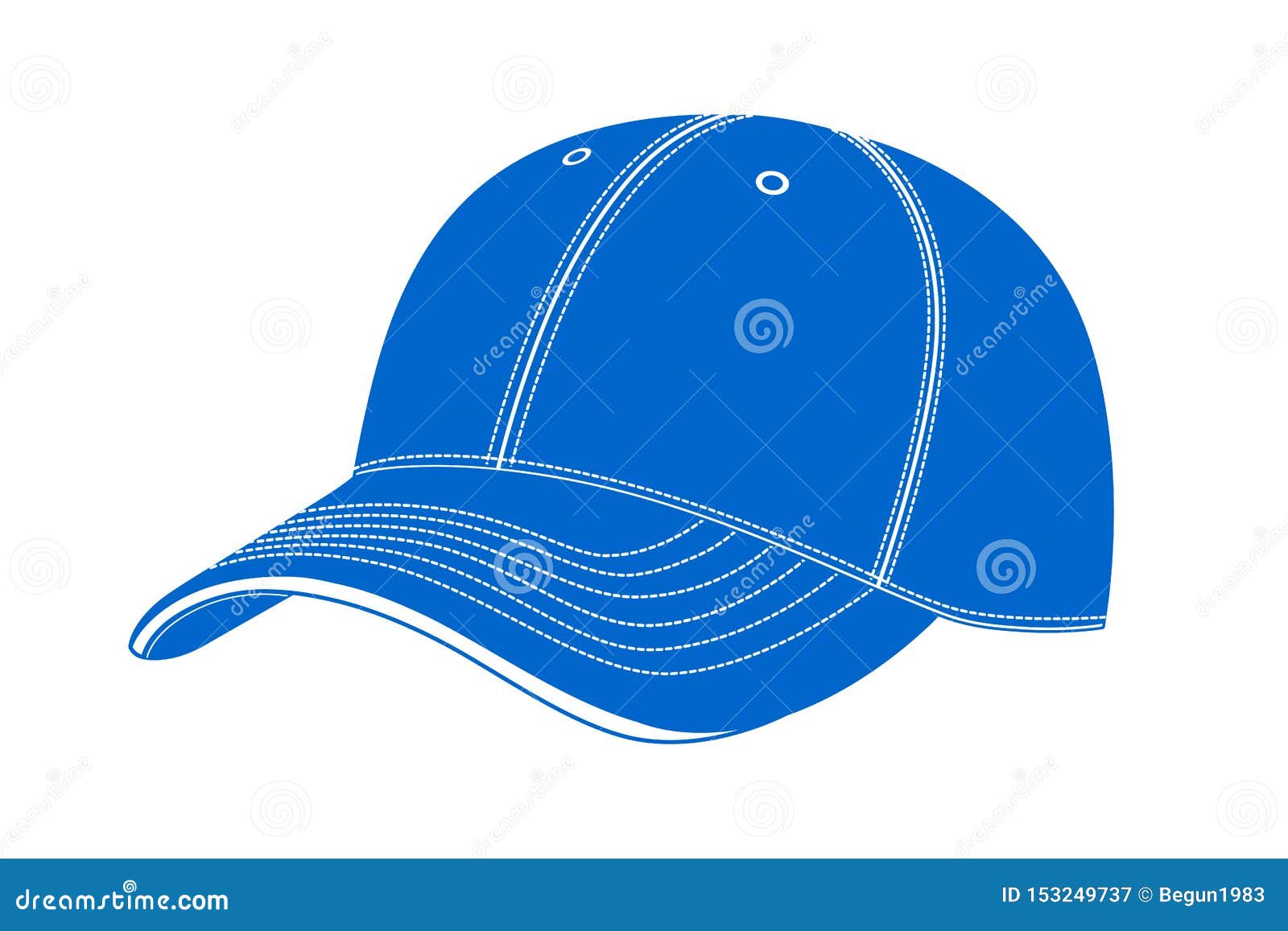 Cap in Vector on White Background. Stock Vector - Illustration of head ...