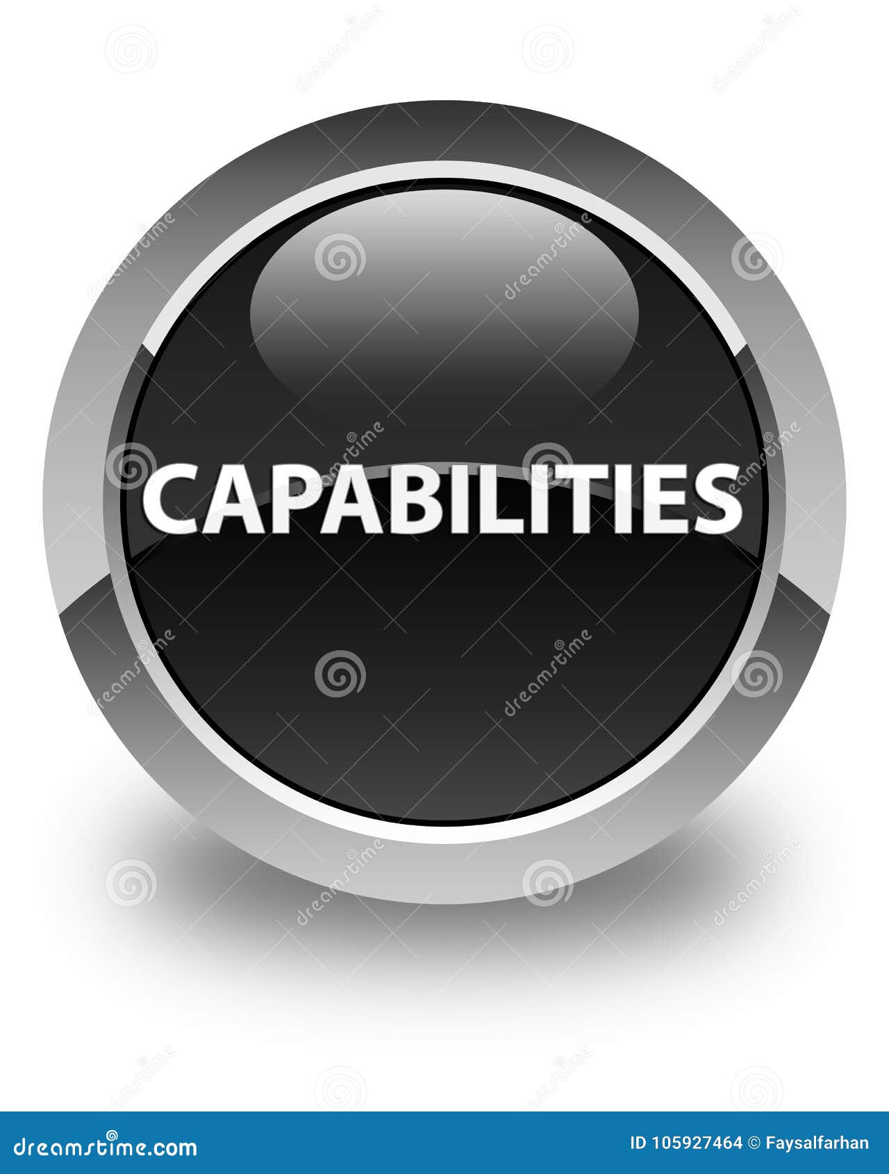 Capabilities Glossy Black Round Button Stock Illustration ...