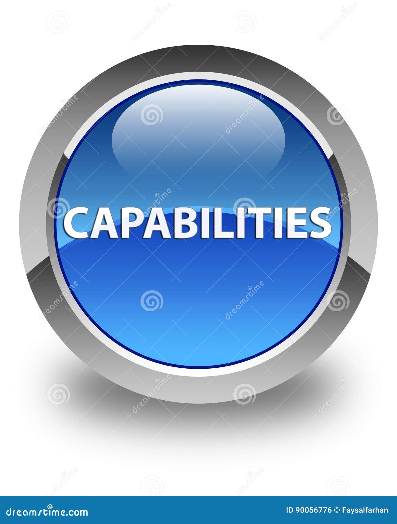 Capabilities Glossy Blue Round Button Stock Illustration - Illustration ...