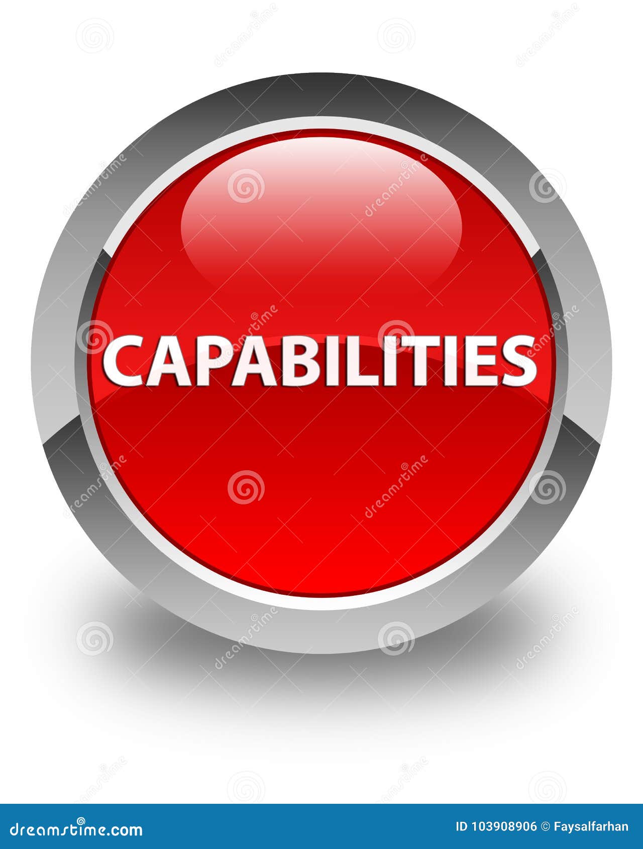 Capabilities Glossy Red Round Button Stock Illustration - Illustration ...