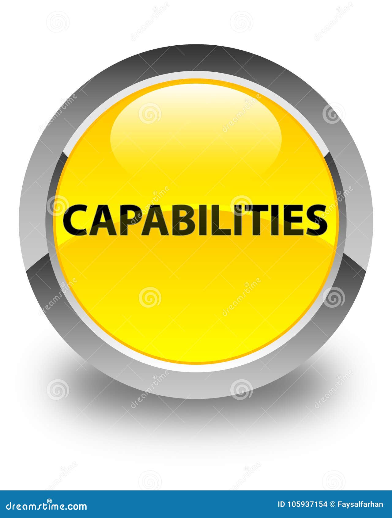 Capabilities Glossy Yellow Round Button Stock Illustration ...